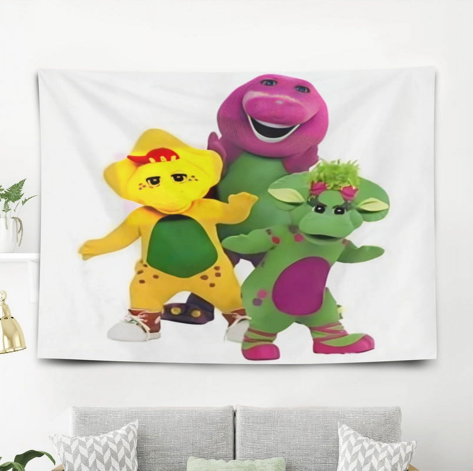 Barney and Friends Tapestry Gift Wall Hanging Backdrop for Room Bedroom ...
