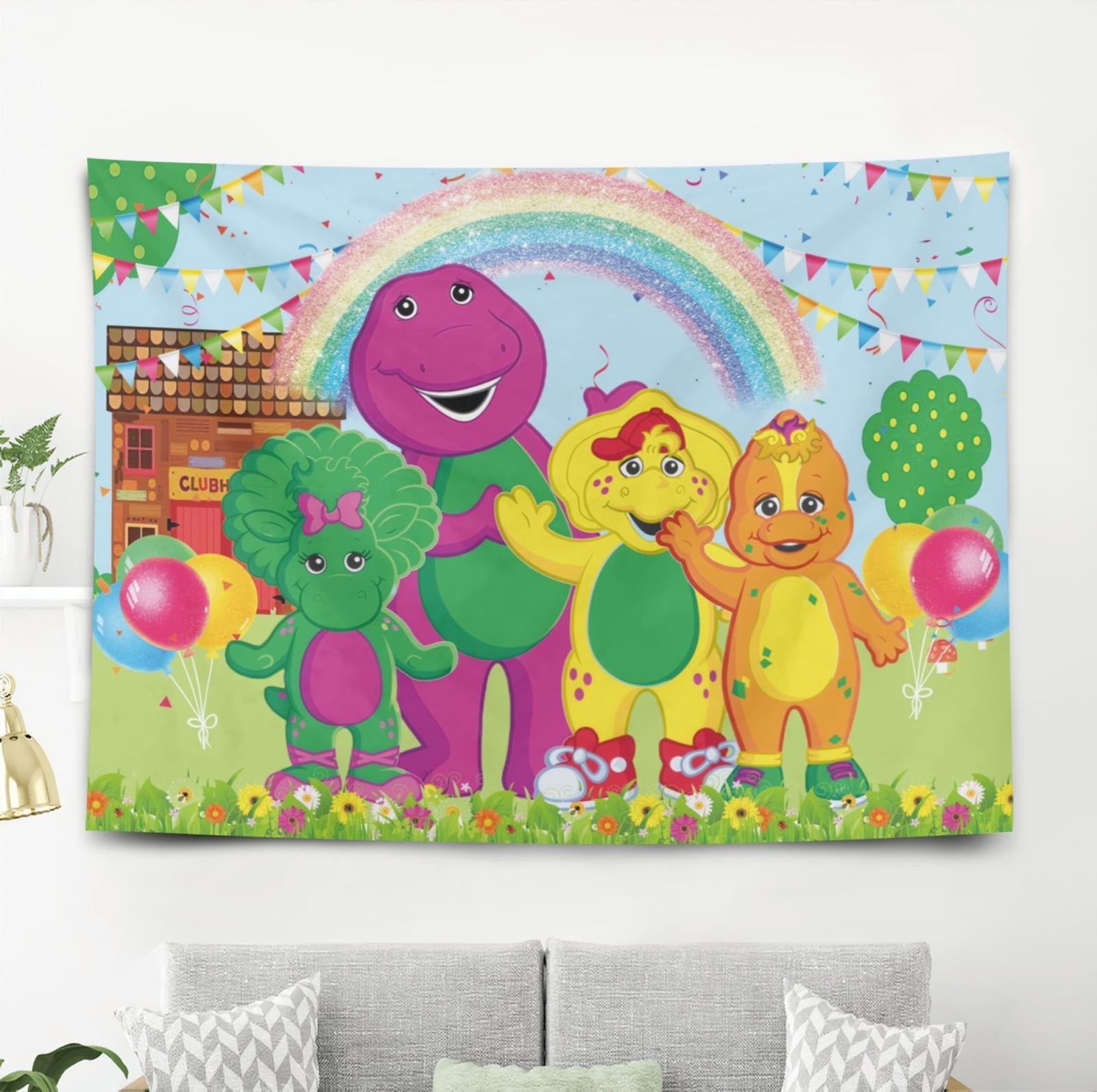 Barney and Friends Tapestry Wall Decor Wall Hanging for Bedroom ...