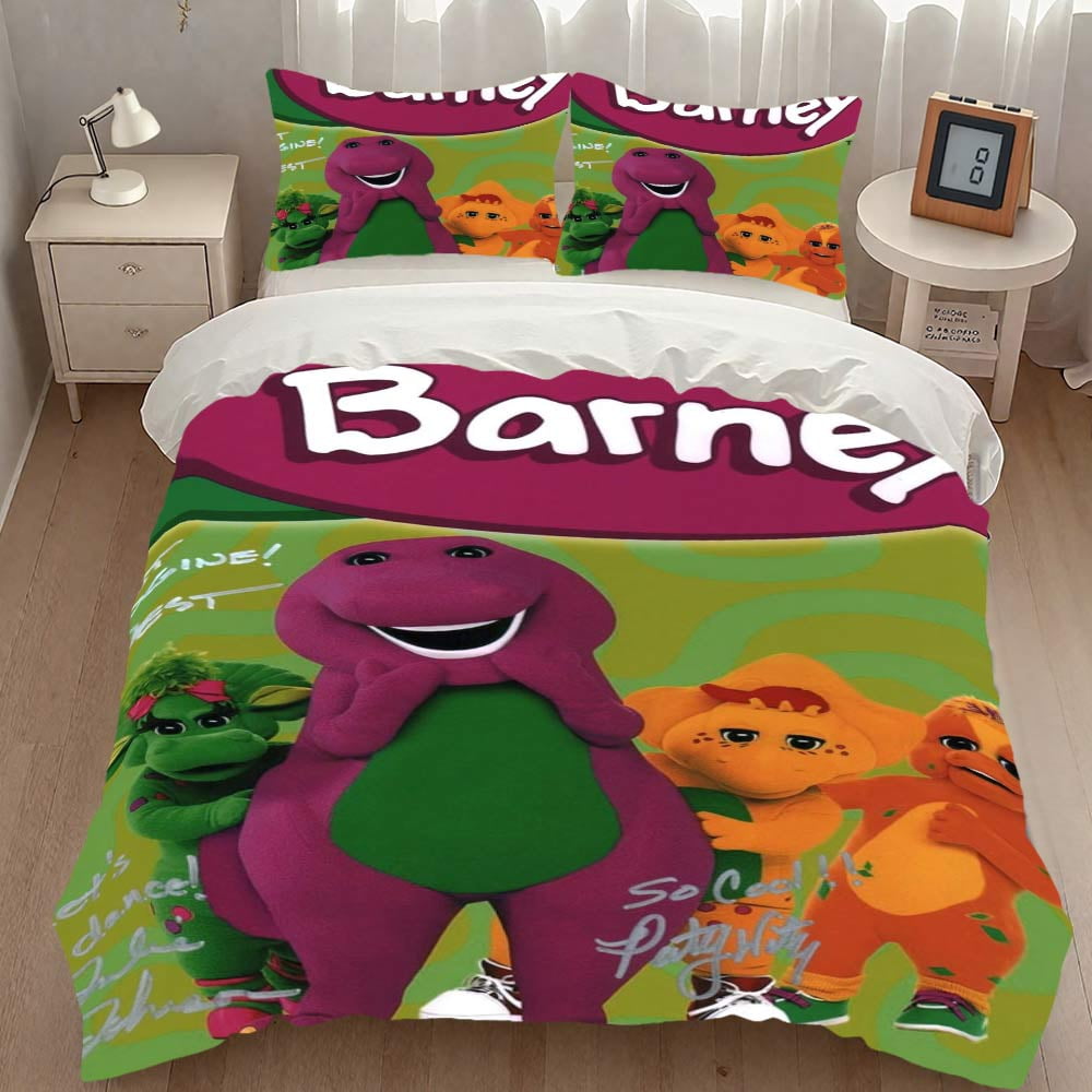 Barney and Friends Toddler Bedding Set Comforter Girls Boys Pillow Gifts Christmas for Child ...