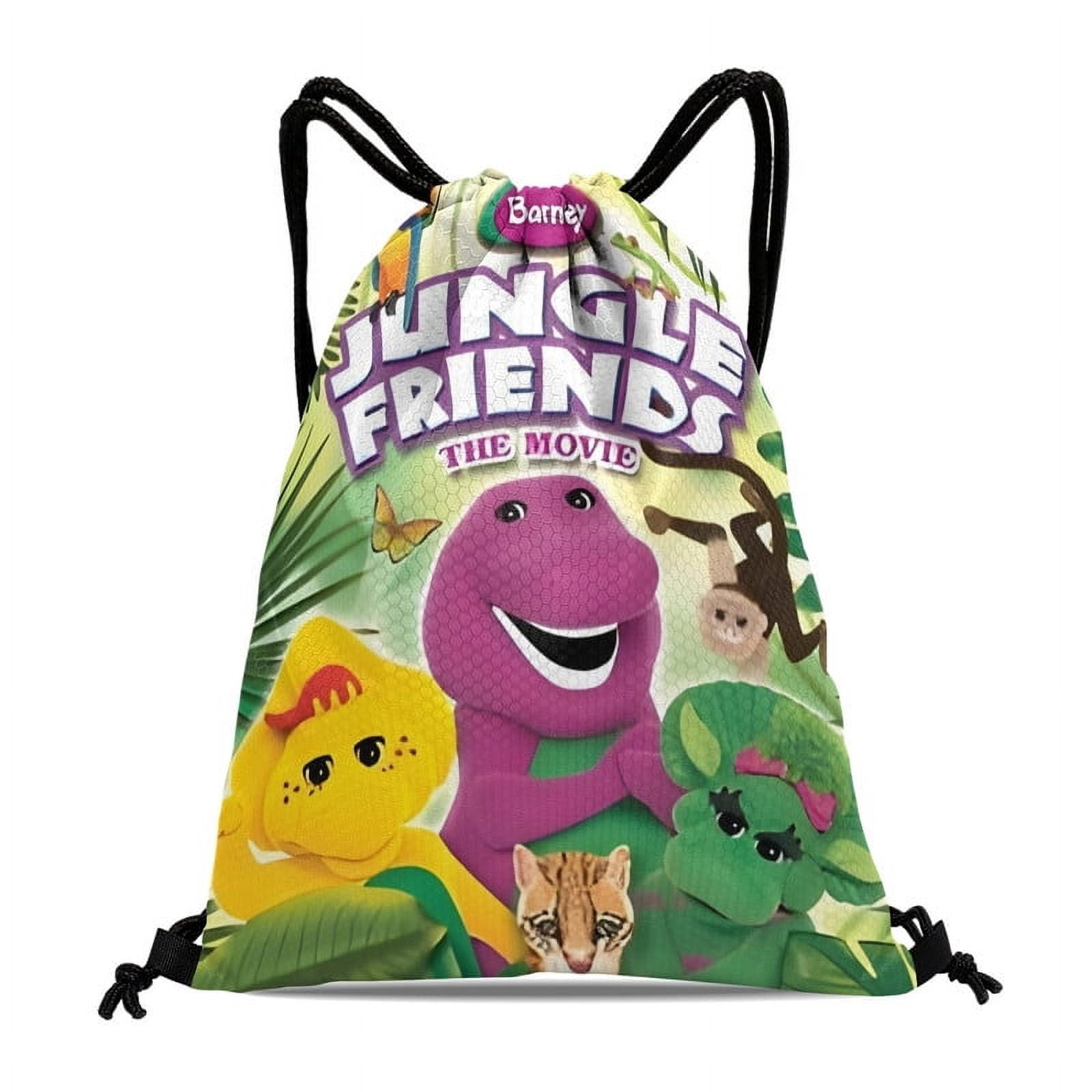 Barney and Friends pattern drawstring pocket design 15.7 * 17.7 inches ...