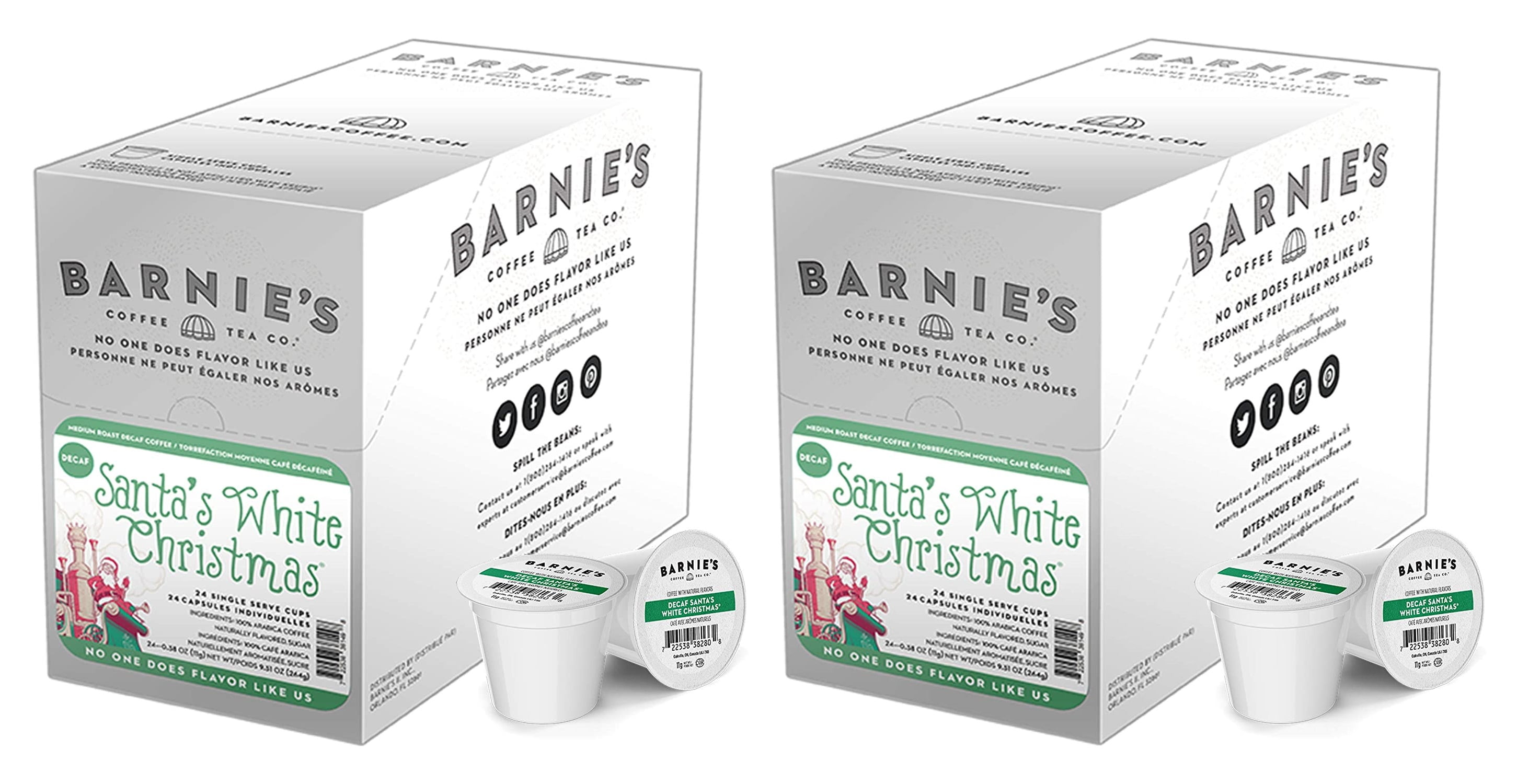 Barnie's Coffee & Tea Co. Santa's White Christmas Decaf Single Serve ...