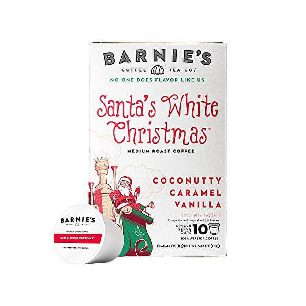 Barnie's Single Serve Santa's White Christmas Coffee Pods with Coconut, Caramel and Warm Vanilla ...
