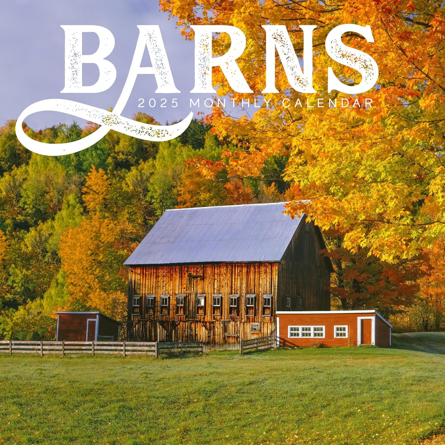 Barns Calendar 2025 | 12" x 24" Countryside Barn Wall Calendar 12 Month ...