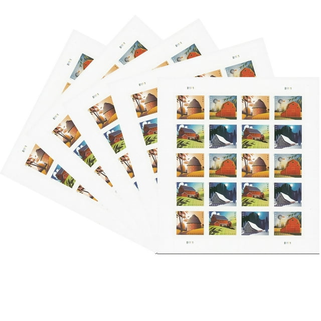 USPS Barns Postcard Rate Forever Stamps, American History, 100 Count ...