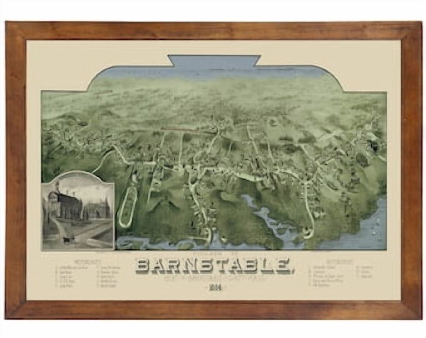 Barnstable, Ma 1884 Bird's Eye View; 24x36 Print From A Vintage ...