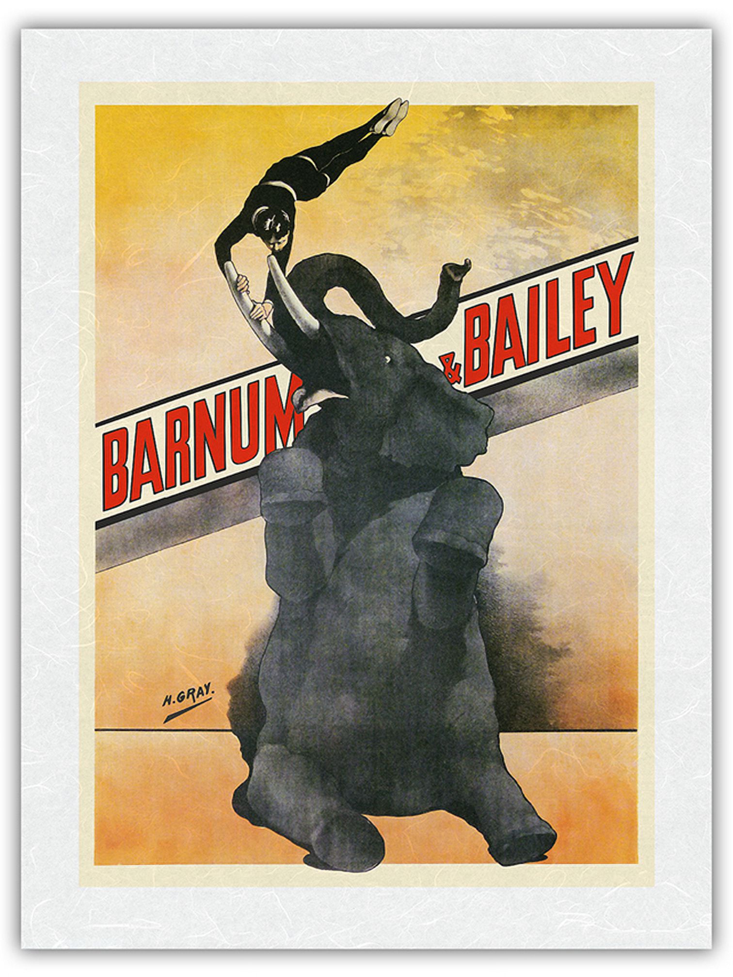 Barnum & Bailey Circus - Elephant and Trapeze Artist - Vintage ...