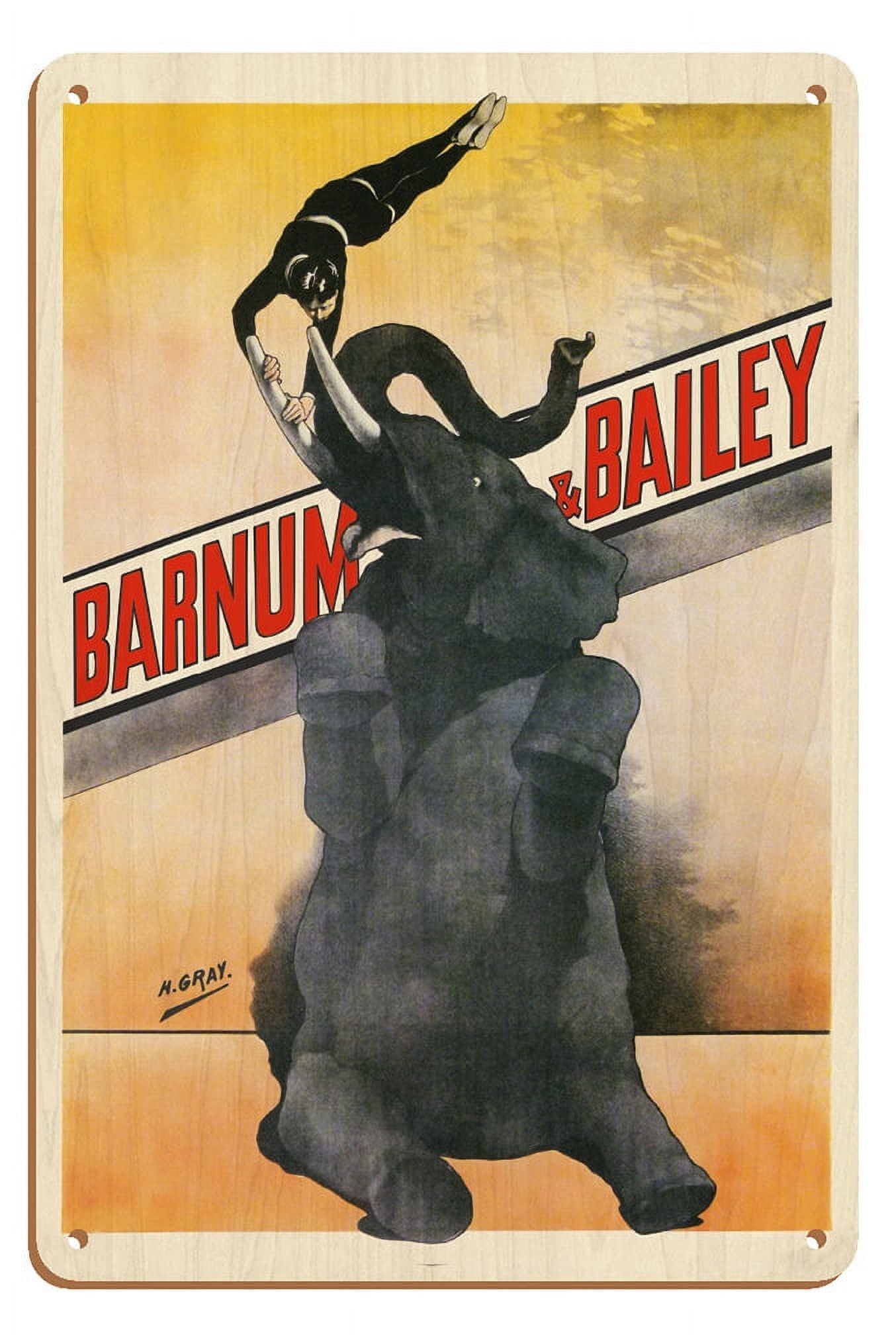 Barnum & Bailey Circus - Elephant and Trapeze Artist - Vintage ...