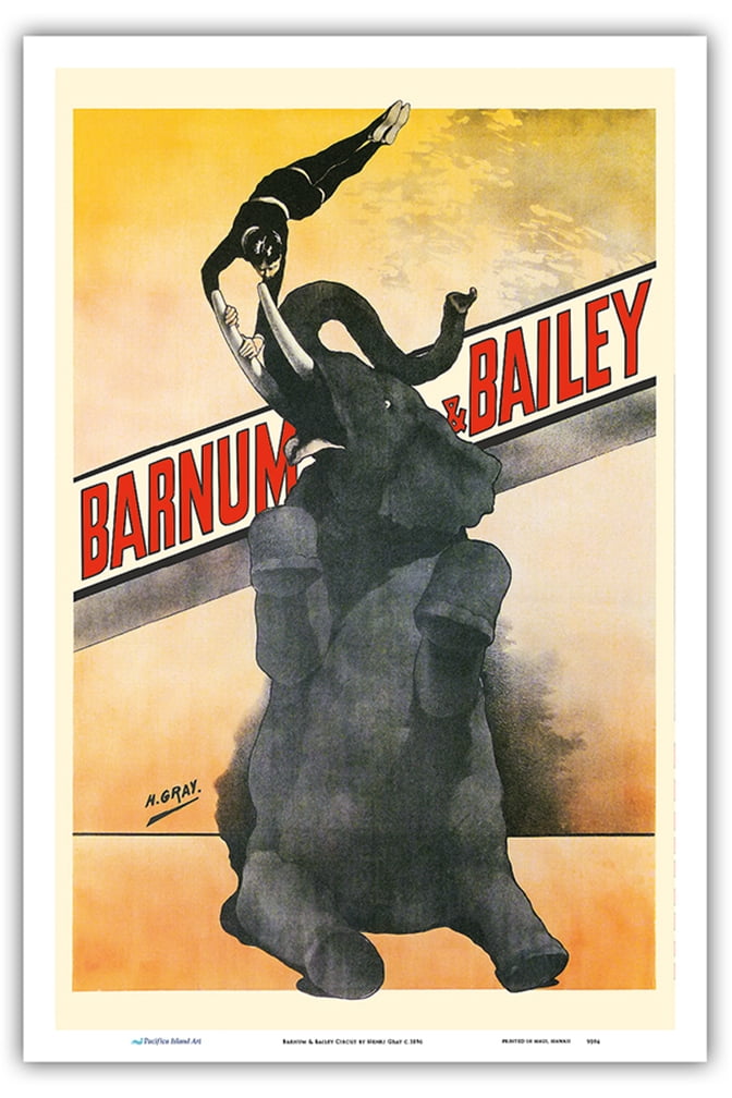 Barnum & Bailey Circus - Elephant and Trapeze Artist - Vintage ...