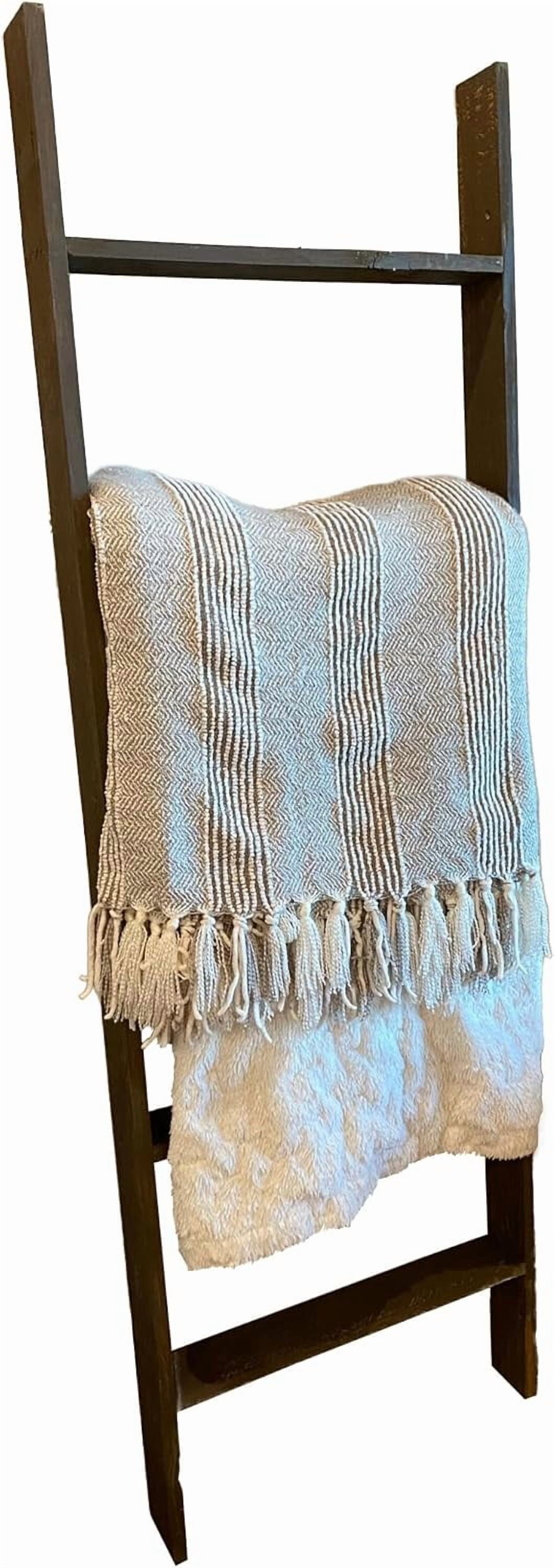 Barnwood USA Throw Blanket Ladder – Fully Assembled Reclaimed Wood ...