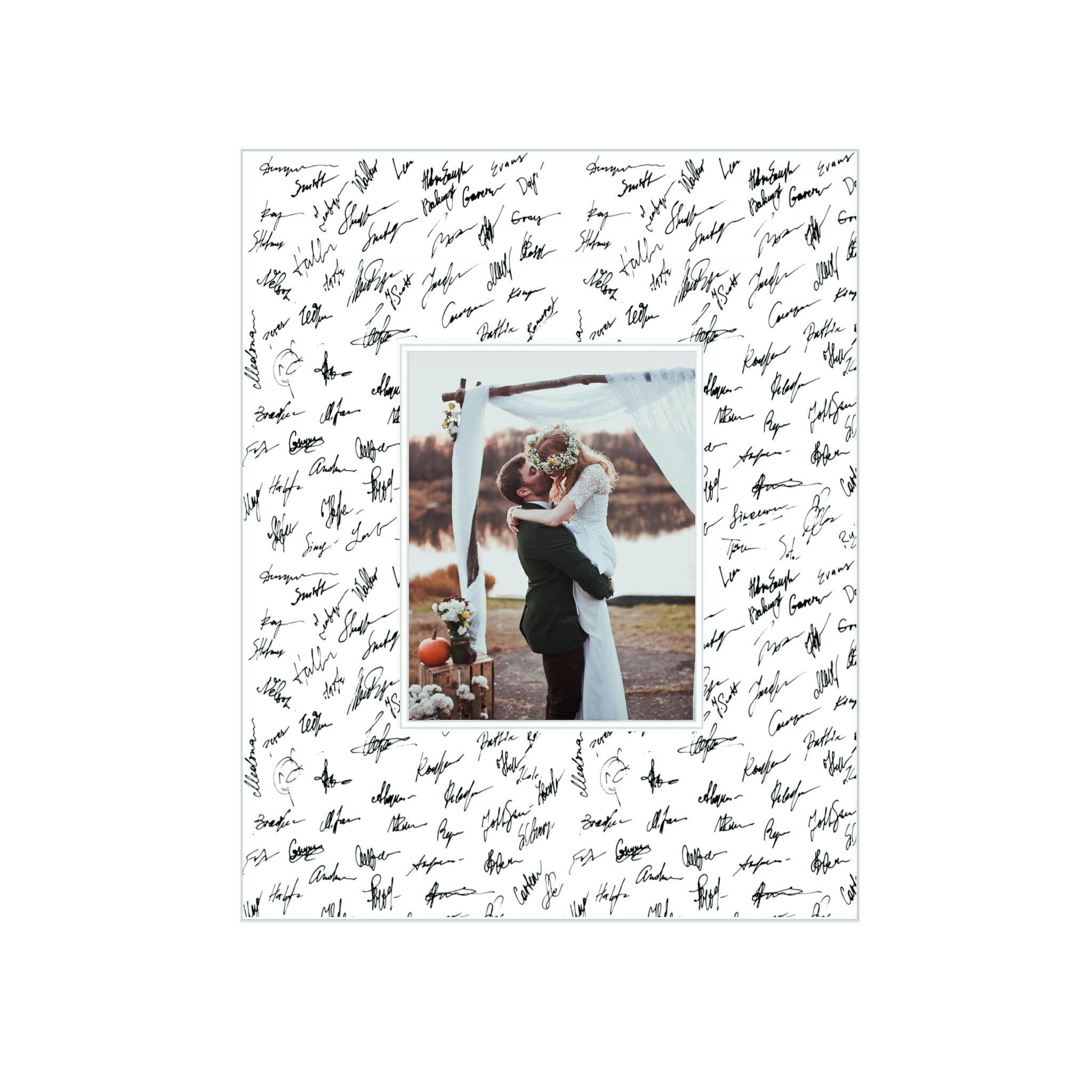 BarnwoodUSA 11" x 14" Wedding Guest Signature Mat, Displays 8x10 Photo ...