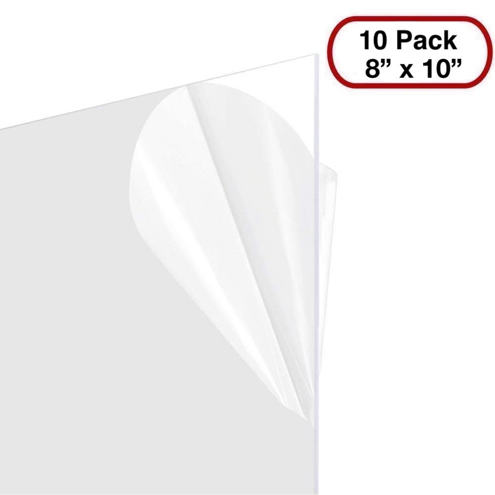 BarnwoodUSA 8" x 10" Clear Plexiglass DIY Sneeze Guard Styrene Sheets ...