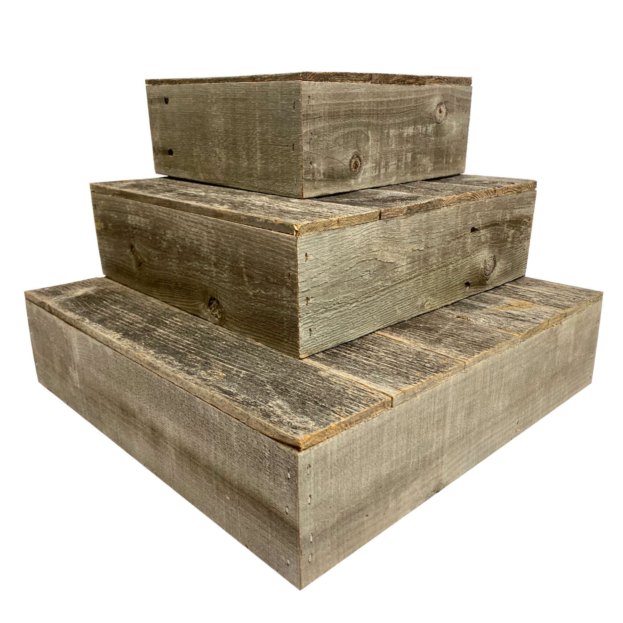 BarnwoodUSA Rustic Farmhouse 3-Tier Weathered Gray Wooden Dessert Stand ...