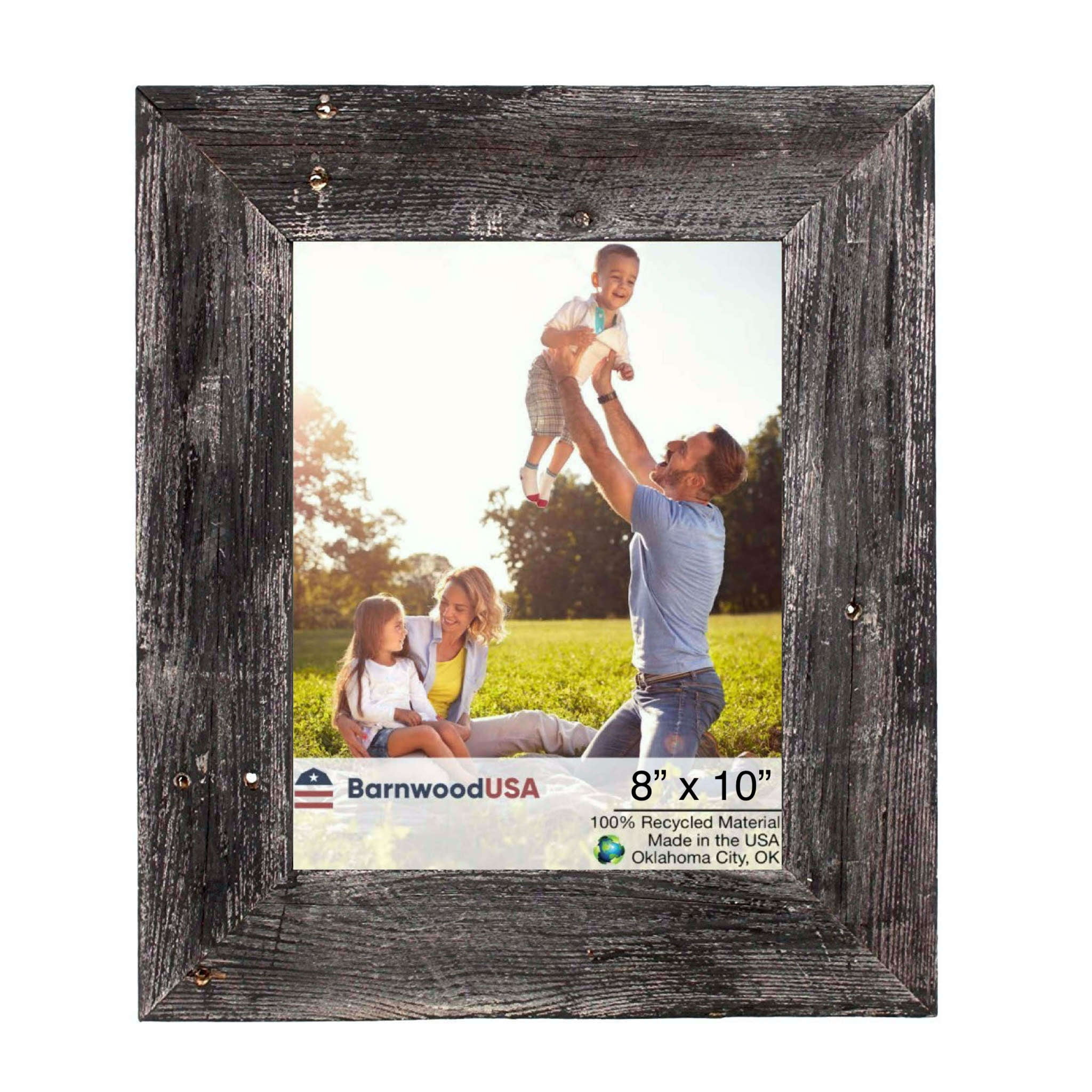 BarnwoodUSA Rustic Farmhouse 8" x 10" Smoky Black Reclaimed Wood ...