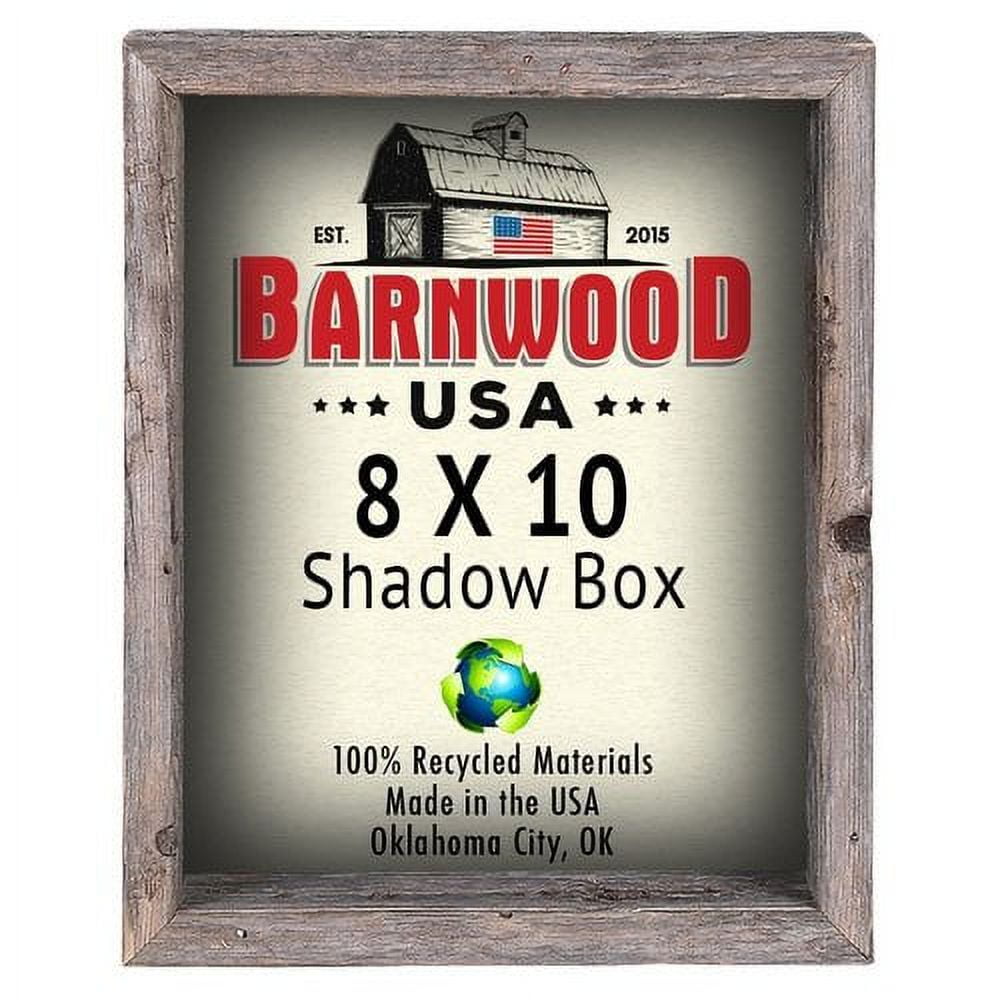 BarnwoodUSA Rustic Farmhouse 8" x 10" Weathered Gray Shadow Box Display ...