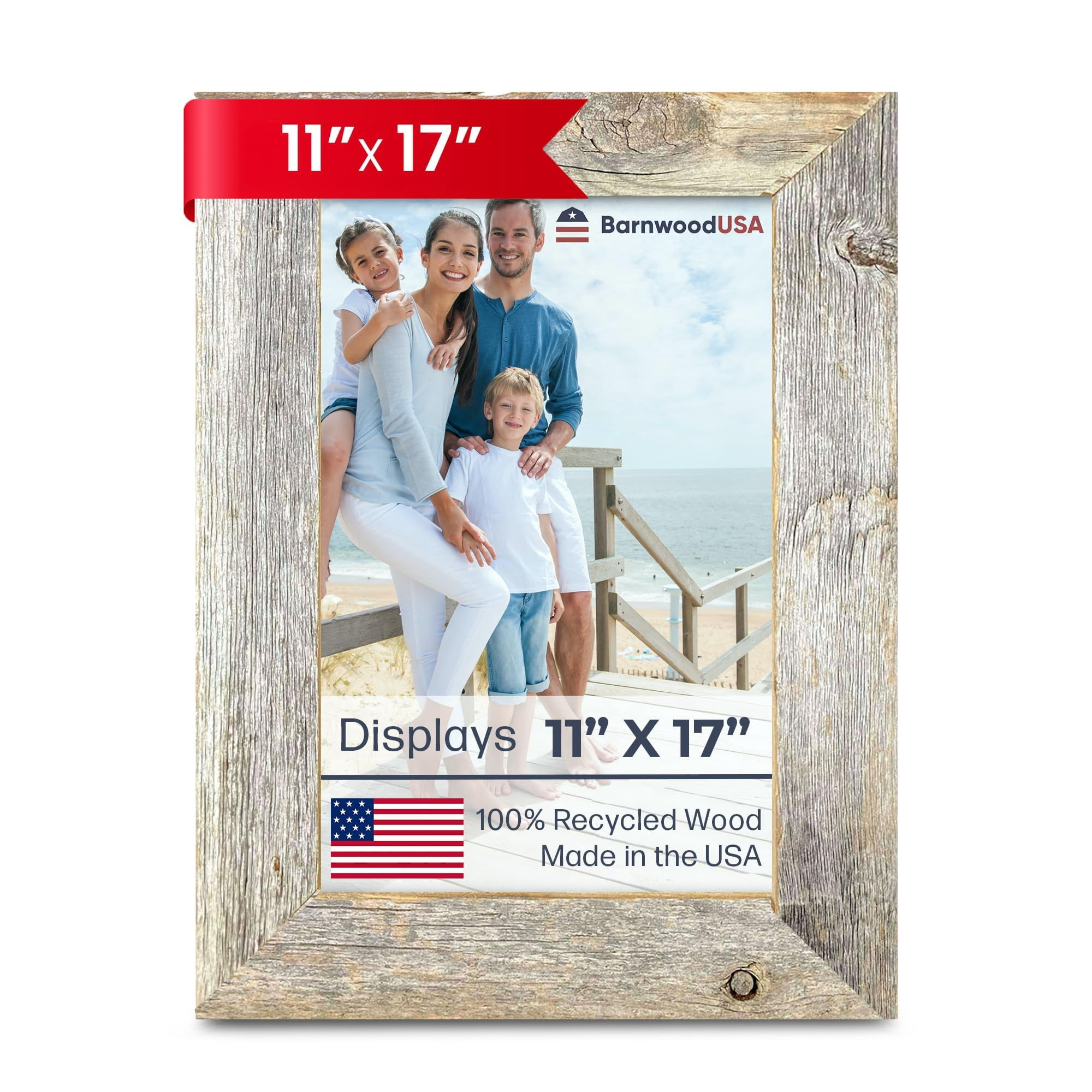 BARNWOODUSA Farmhouse 11x17 Picture Frame 1 1/2 inch Molding 100% ...