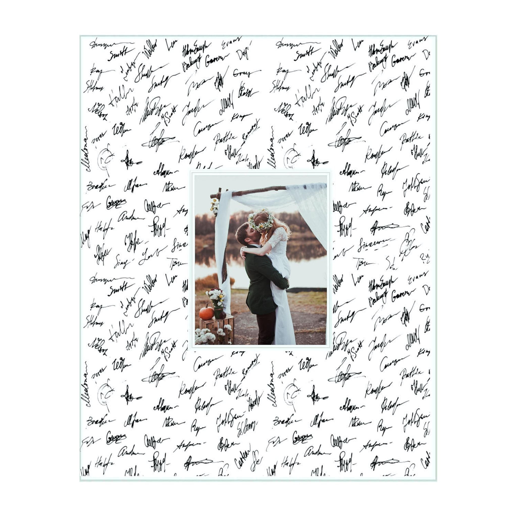 BarnwoodUSA 18" x 24" Wedding Guest Signature Mat, Displays 8x10 Photo ...