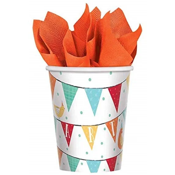 Barnyard Animals Farm Pig Cow Horse Rooster Birthday Party 9 Oz. Paper ...