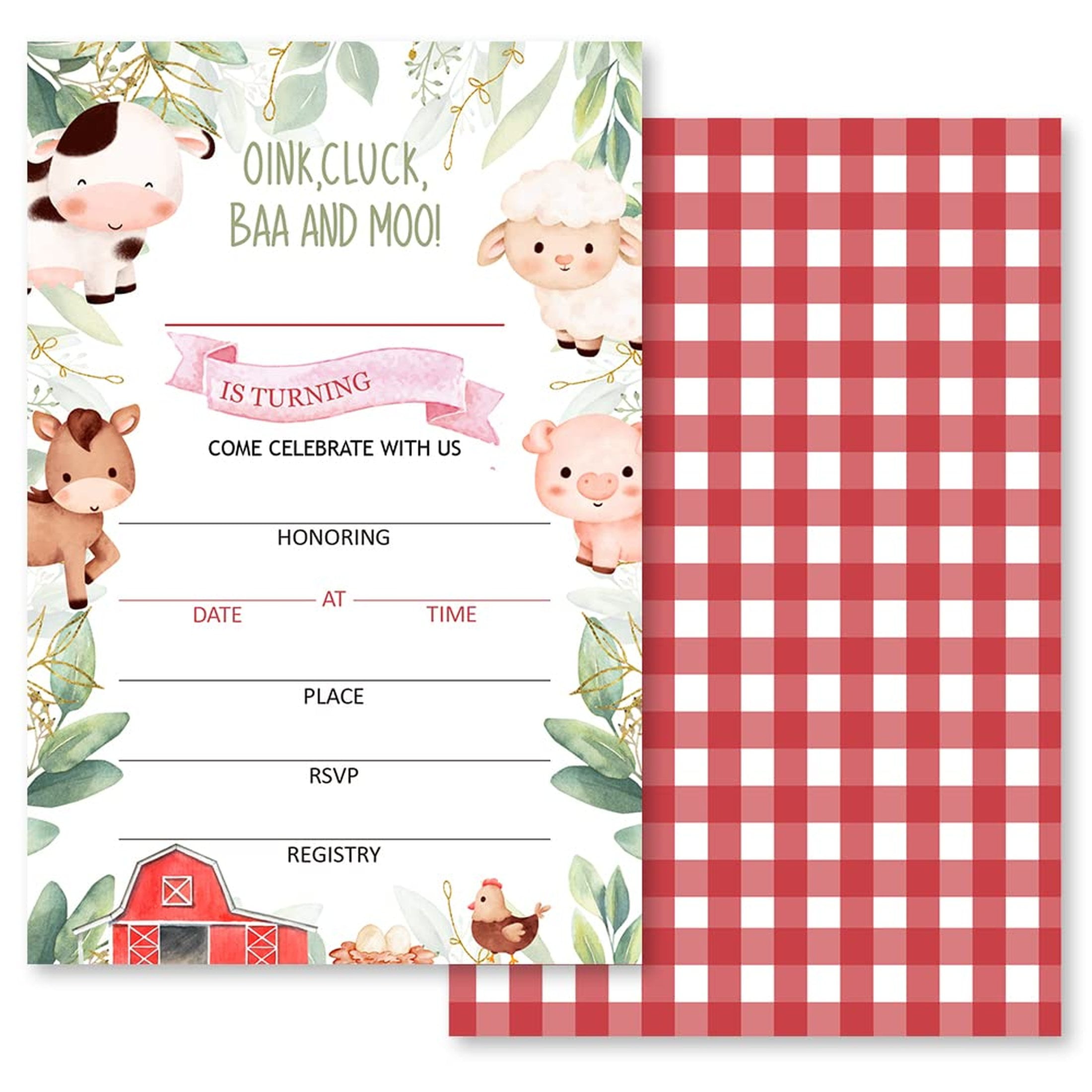 Barnyard Bash Birthday Invite Set - 20 Fun and Festive Templates for ...