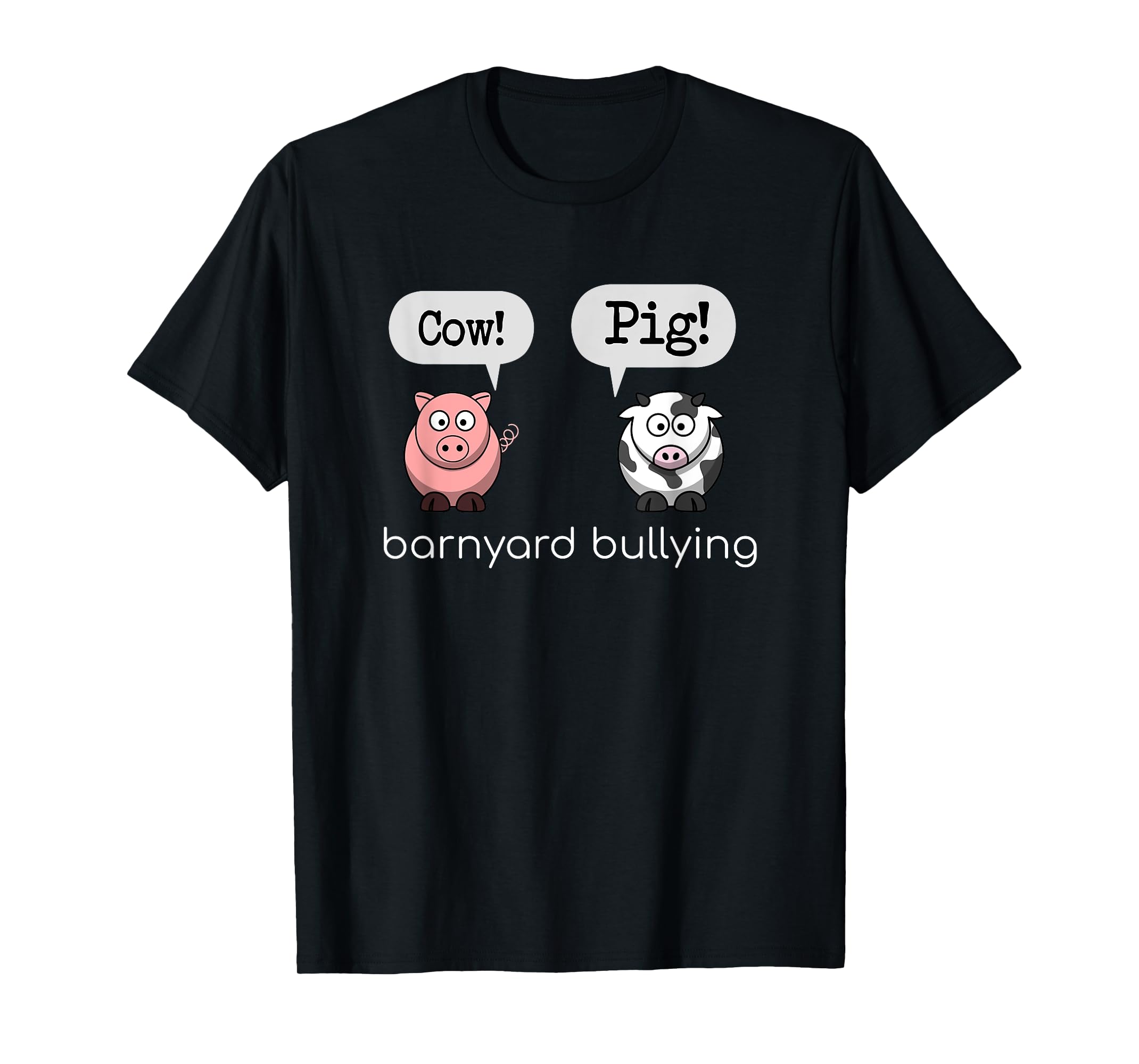 Barnyard Bullying T-Shirt - Funny Pig and Cow Tee - Walmart.com