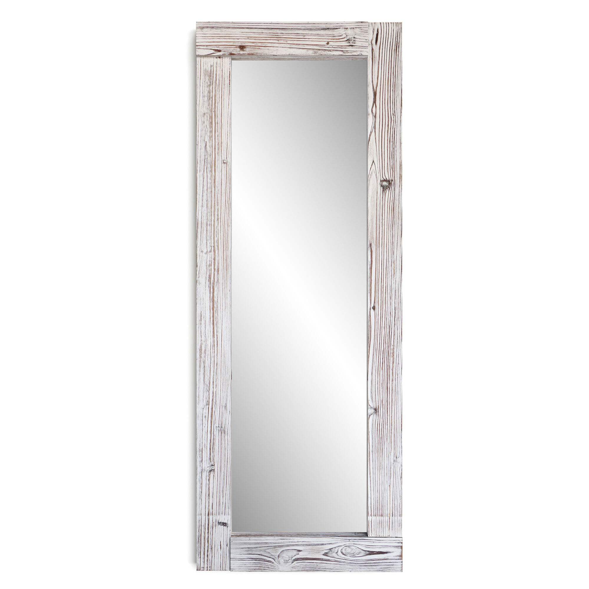 Barnyard Designs 24x64 Whitewashed Leaner Floor Mirror Full Length ...