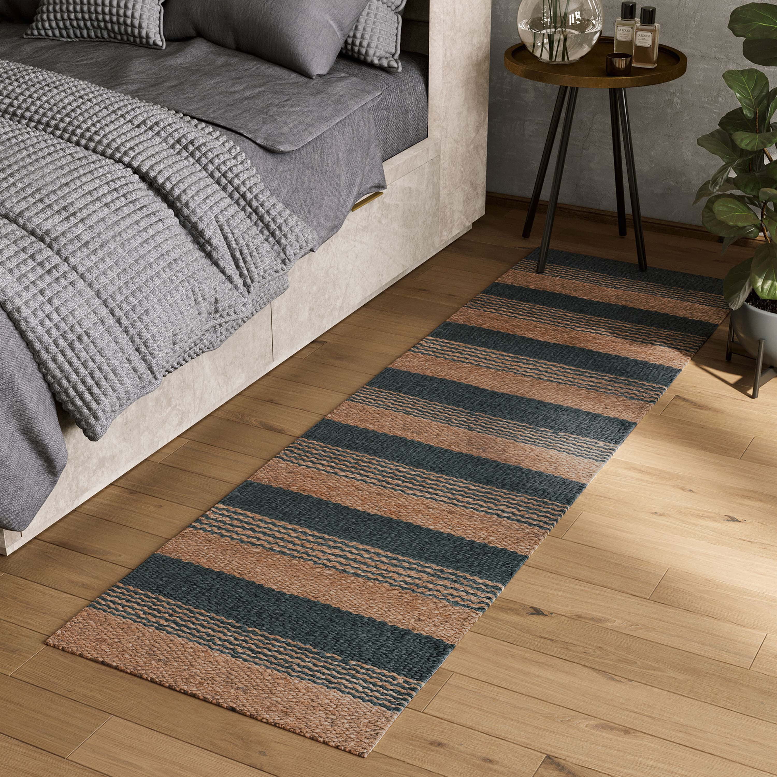 Barnyard Designs 2x7 Handspun Natural Jute Rug Runner for Kitchen Entry ...