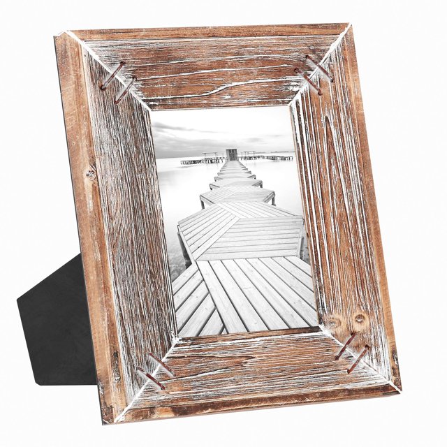 Barnyard Designs 5x7 Rustic Picture Frame 5x7 Distressed Brown Wood ...