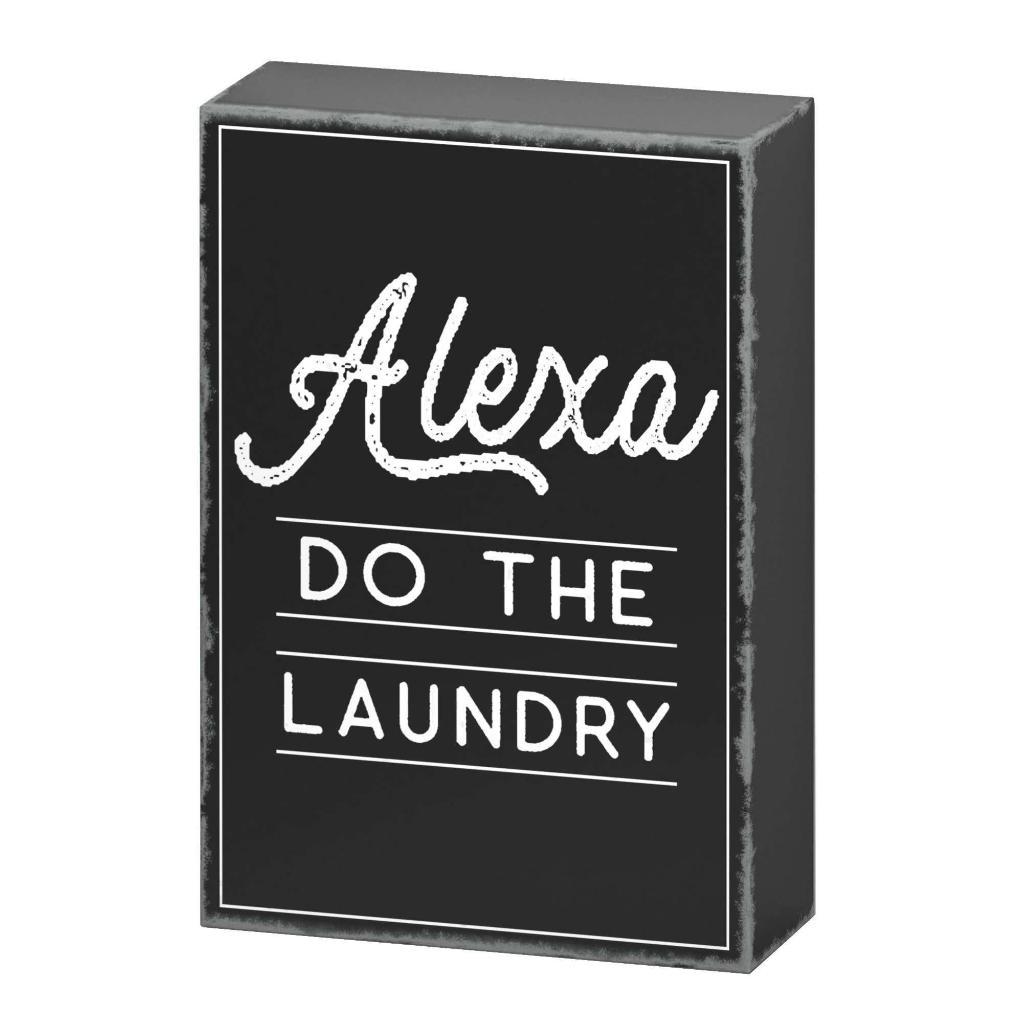 Barnyard Designs 'Alexa Do The Laundry' Wooden Box Sign, Funny Signs ...