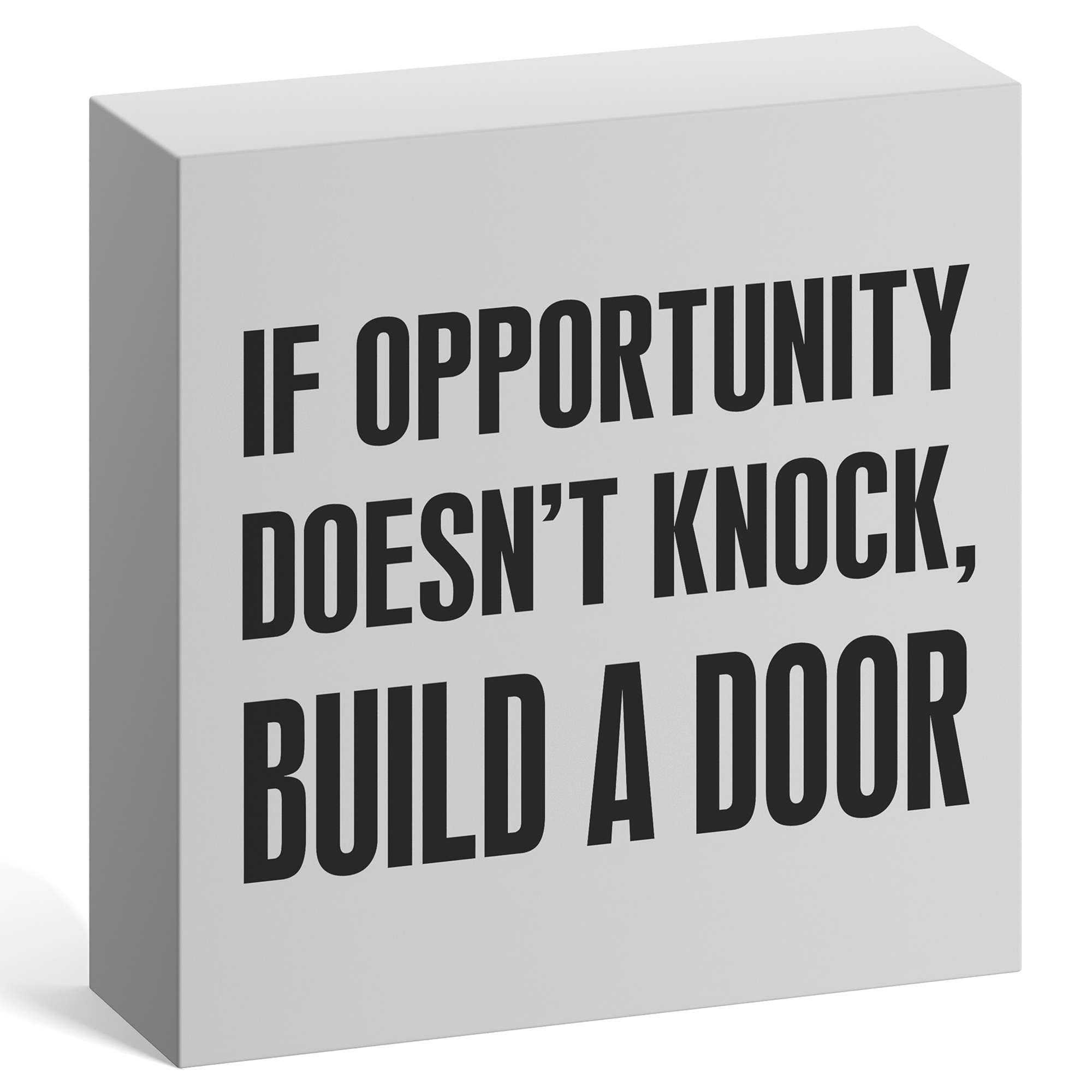 Barnyard Designs 'Build a Door' Inspirational Box Sign - 5x5 Inch Wood ...