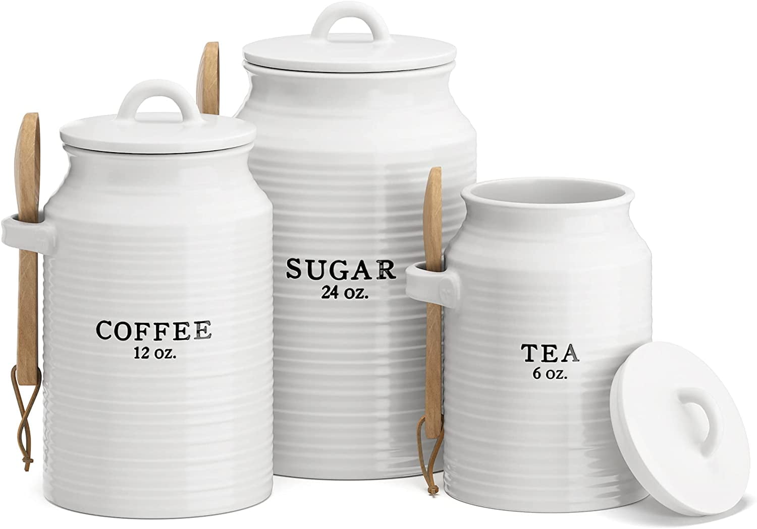 Barnyard Designs Canister Set for Kitchen Counter, Coffee Tea Sugar ...