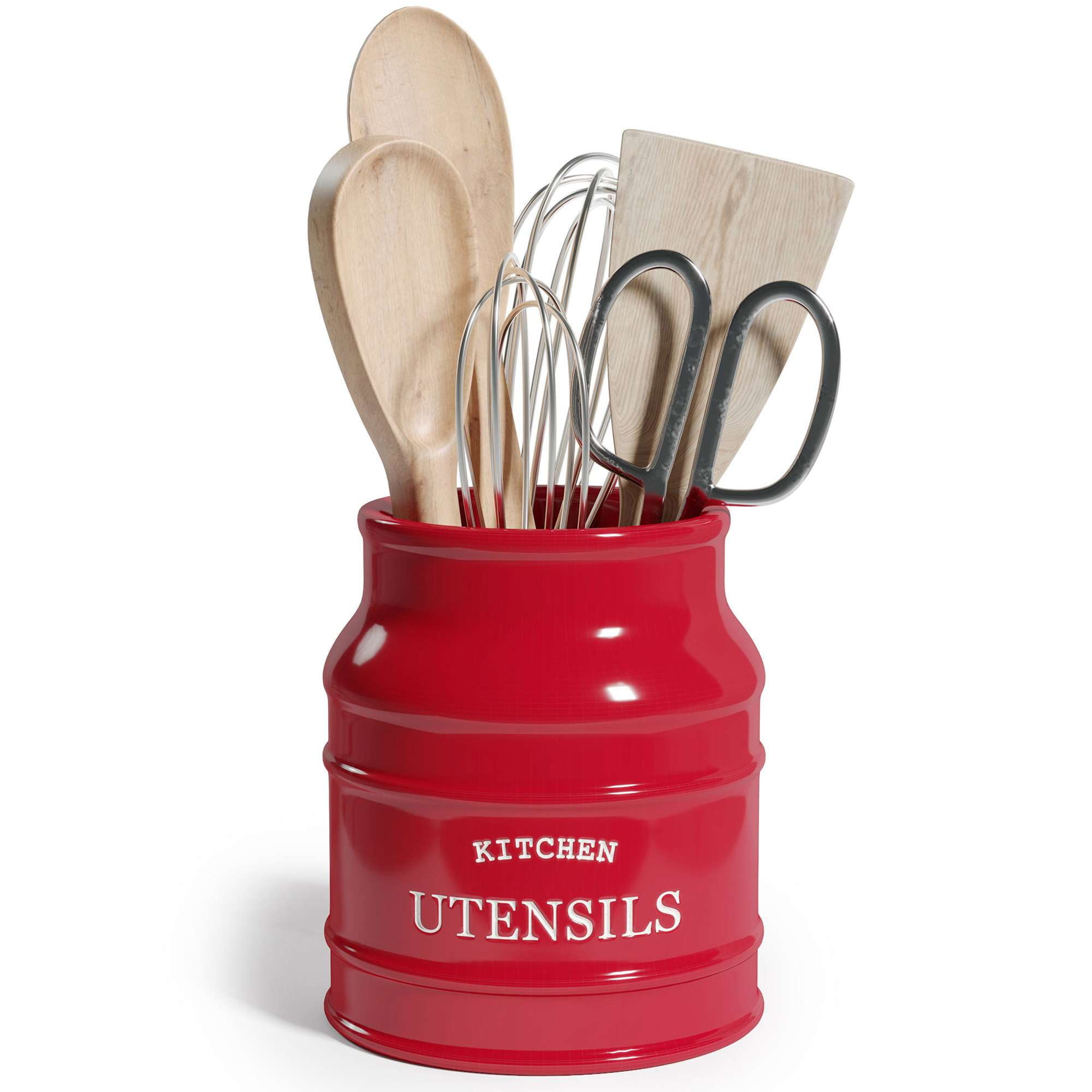 Red utensil holder store