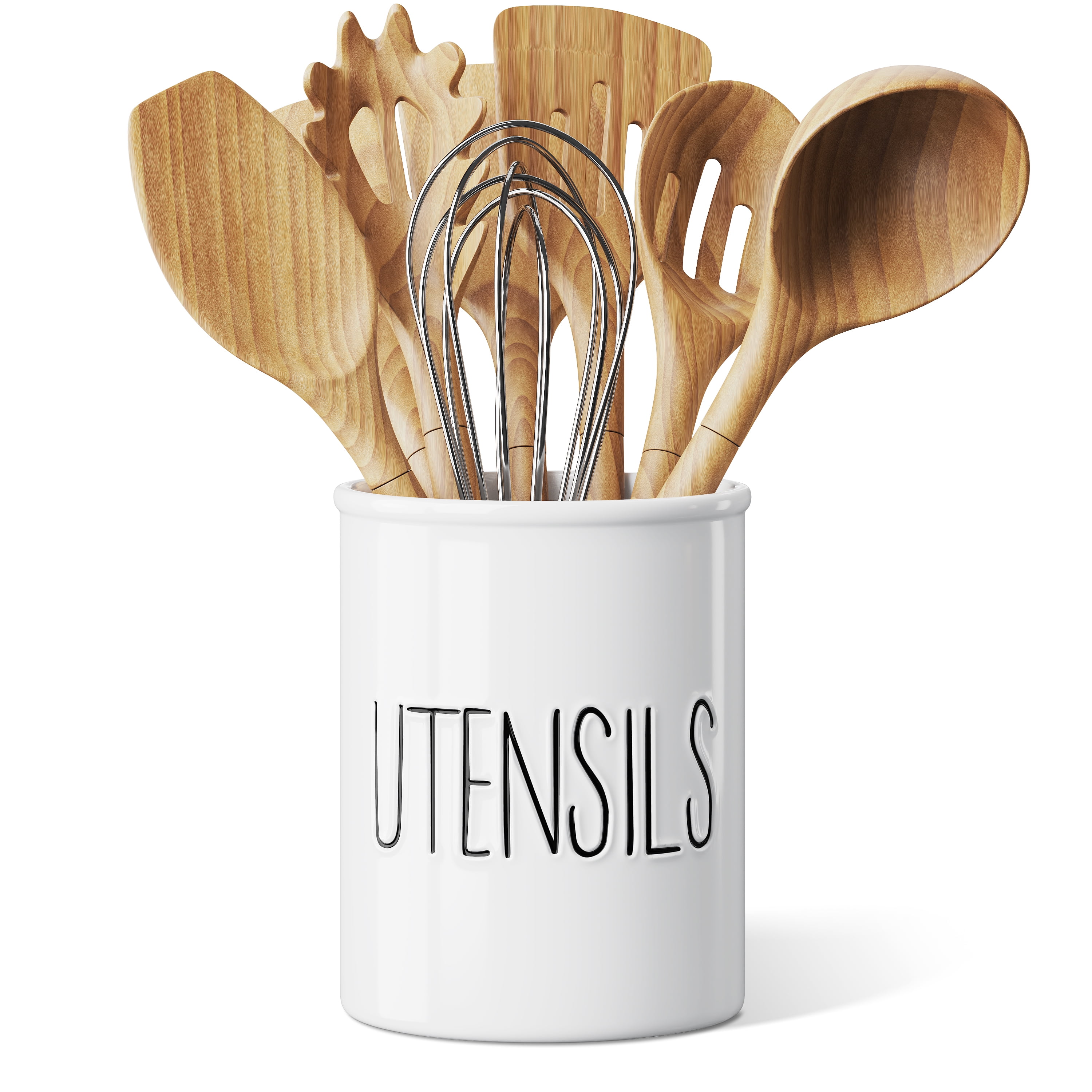 Barnyard Designs Ceramic Farmhouse Kitchen Utensil Holder for ...