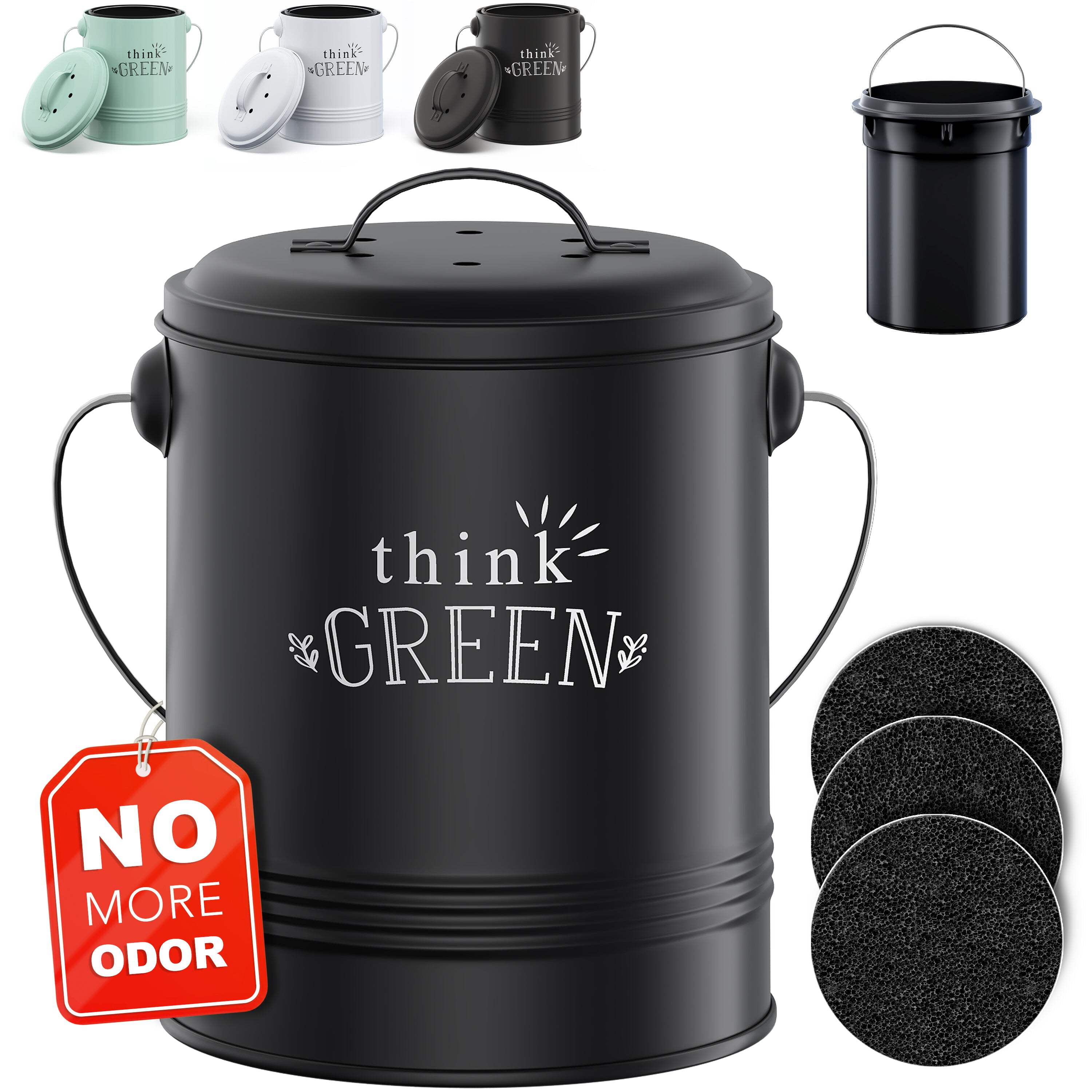 Barnyard Designs Compost Bin for Kitchen Counter - 1.2 Gallon ...