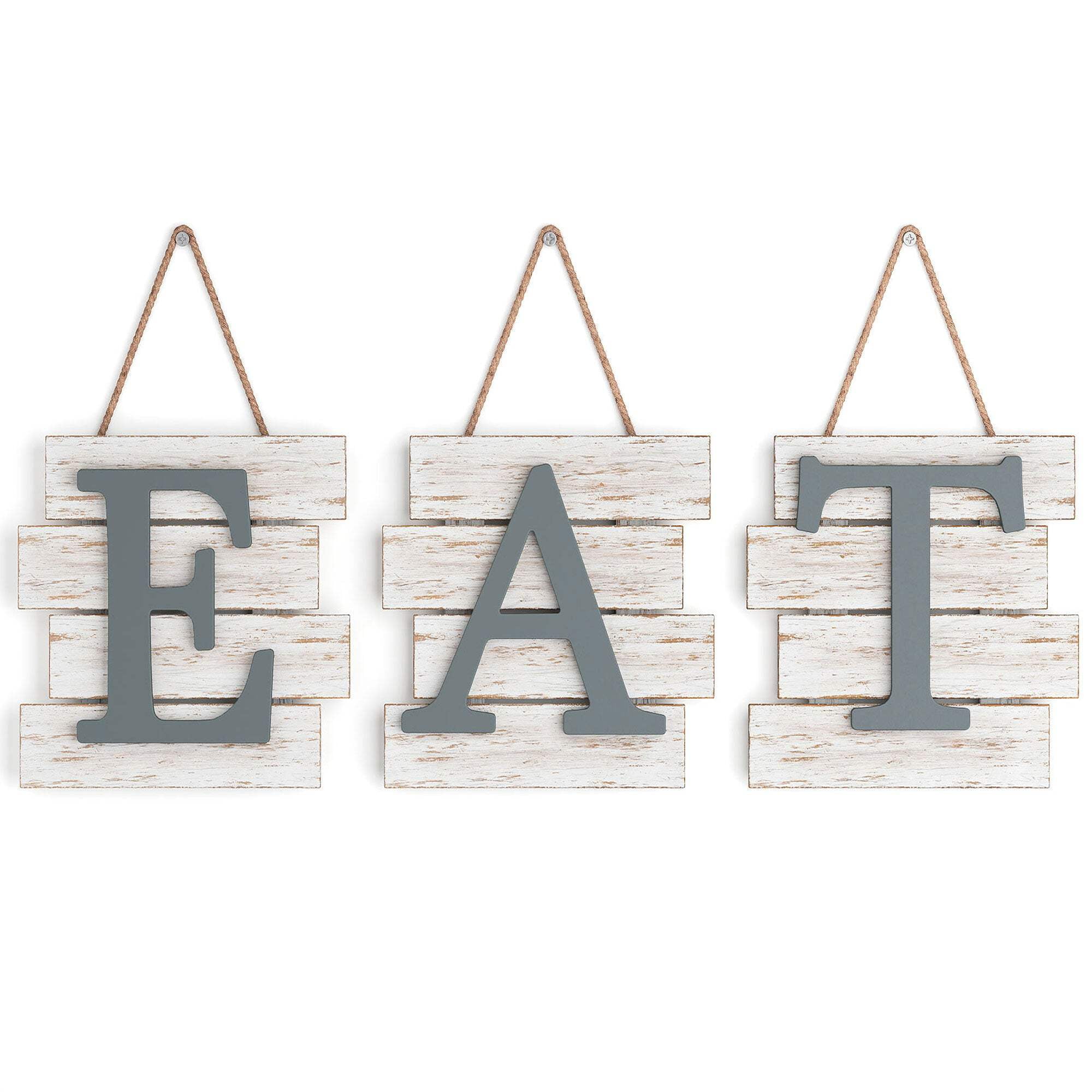 Barnyard Designs Eat Sign Wall Decor, Wooden Farmhouse Kitchen Letters ...