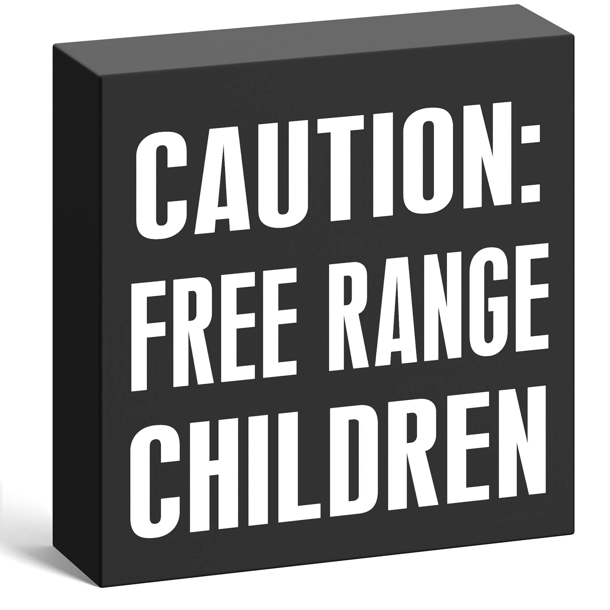 Barnyard Designs 'Free Range Children' Wood Box Sign - 4x4 Inch Funny ...