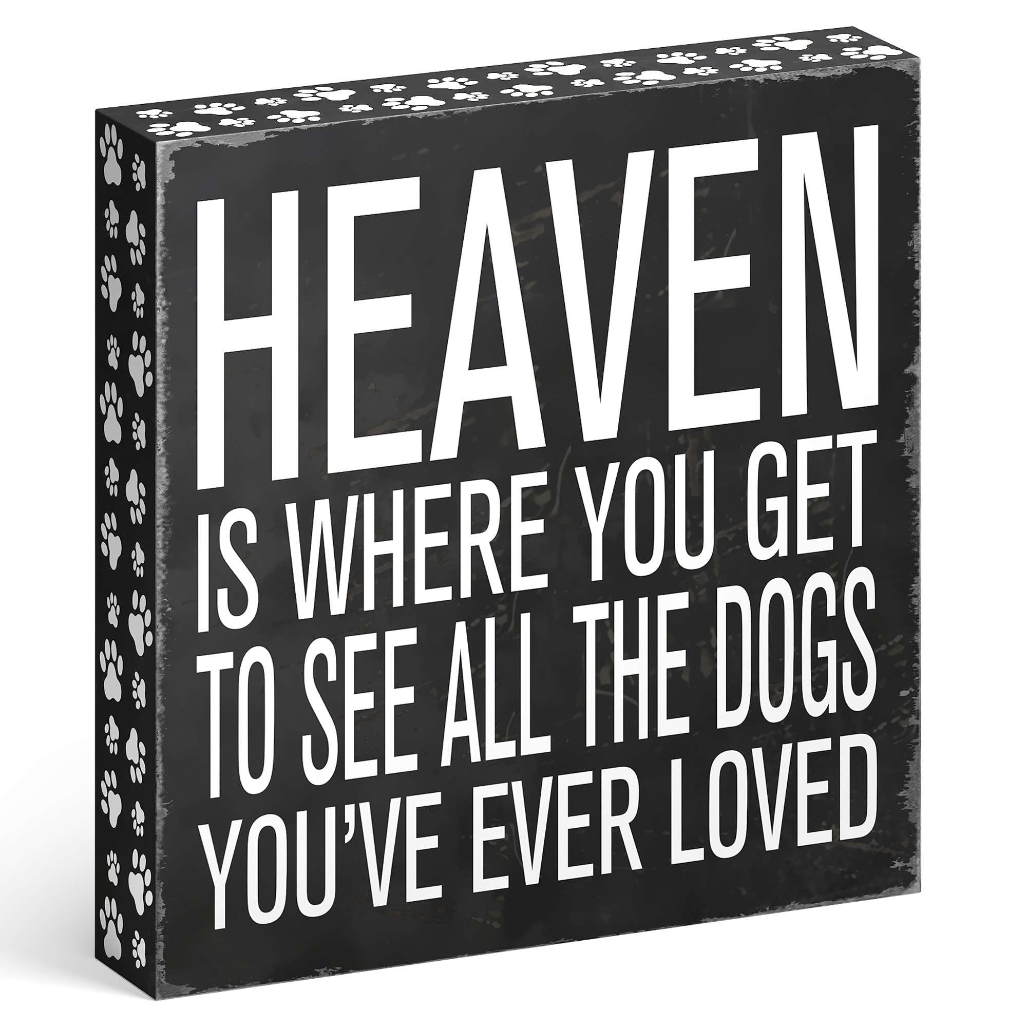 Barnyard Designs 'Heaven' Wooden Box Sign Motivational Desk Decor ...