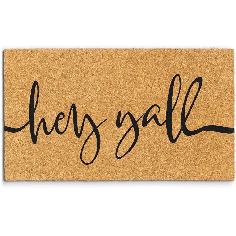 Barnyard Designs Hey Y'all Outdoor Doormat - Large Cute Southern Style ...