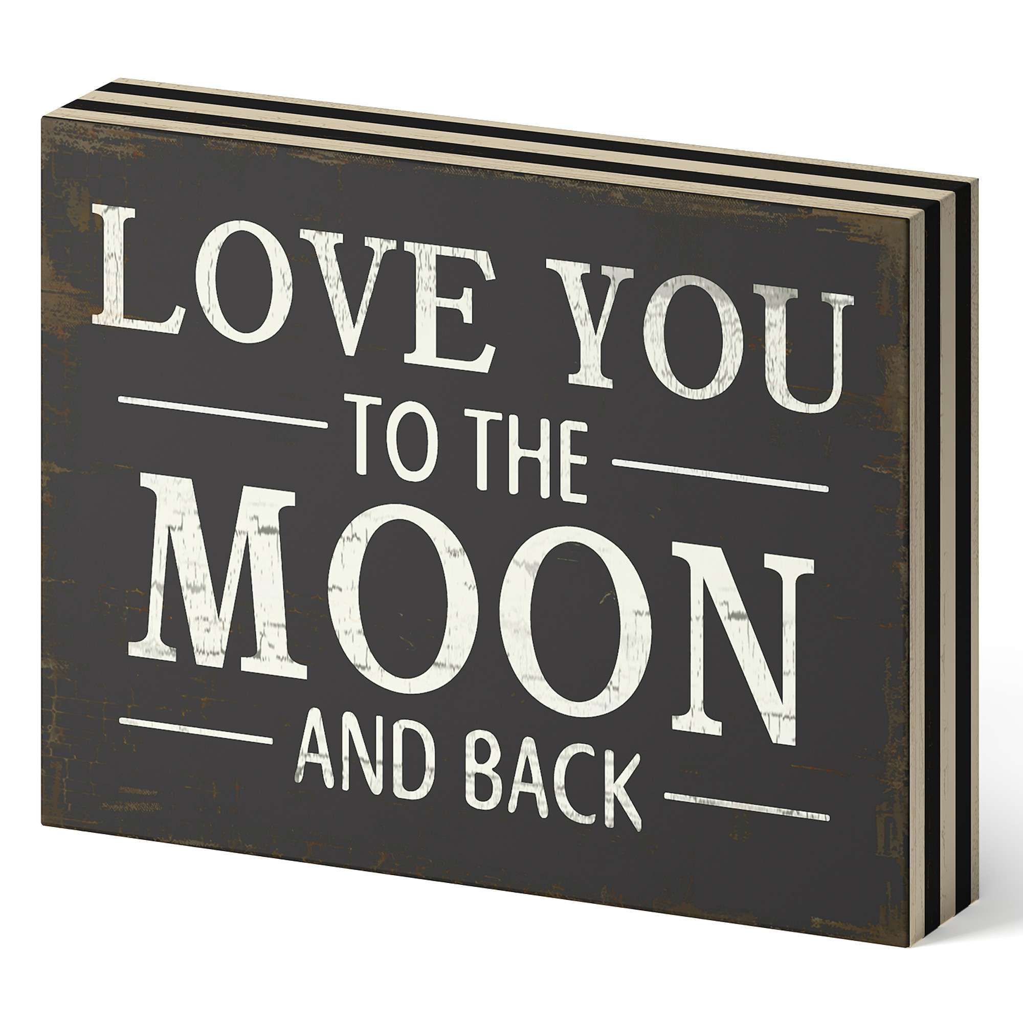 Barnyard Designs 'Love You To The Moon And Back' Wooden Box Wall Art ...