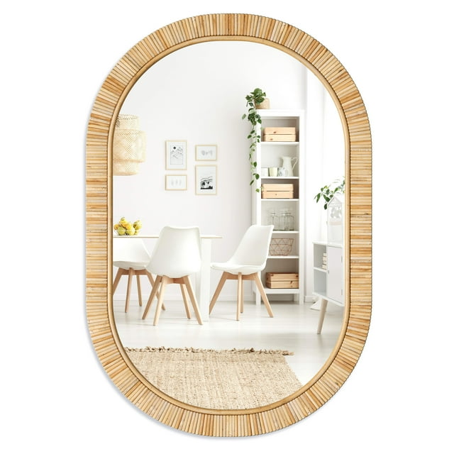 Barnyard Designs Rattan Bathroom Mirror – Rustic Farmhouse Style ...