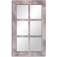 Farmhouse Large Window Mirror with Shutters, Rustic Grey Distressed ...