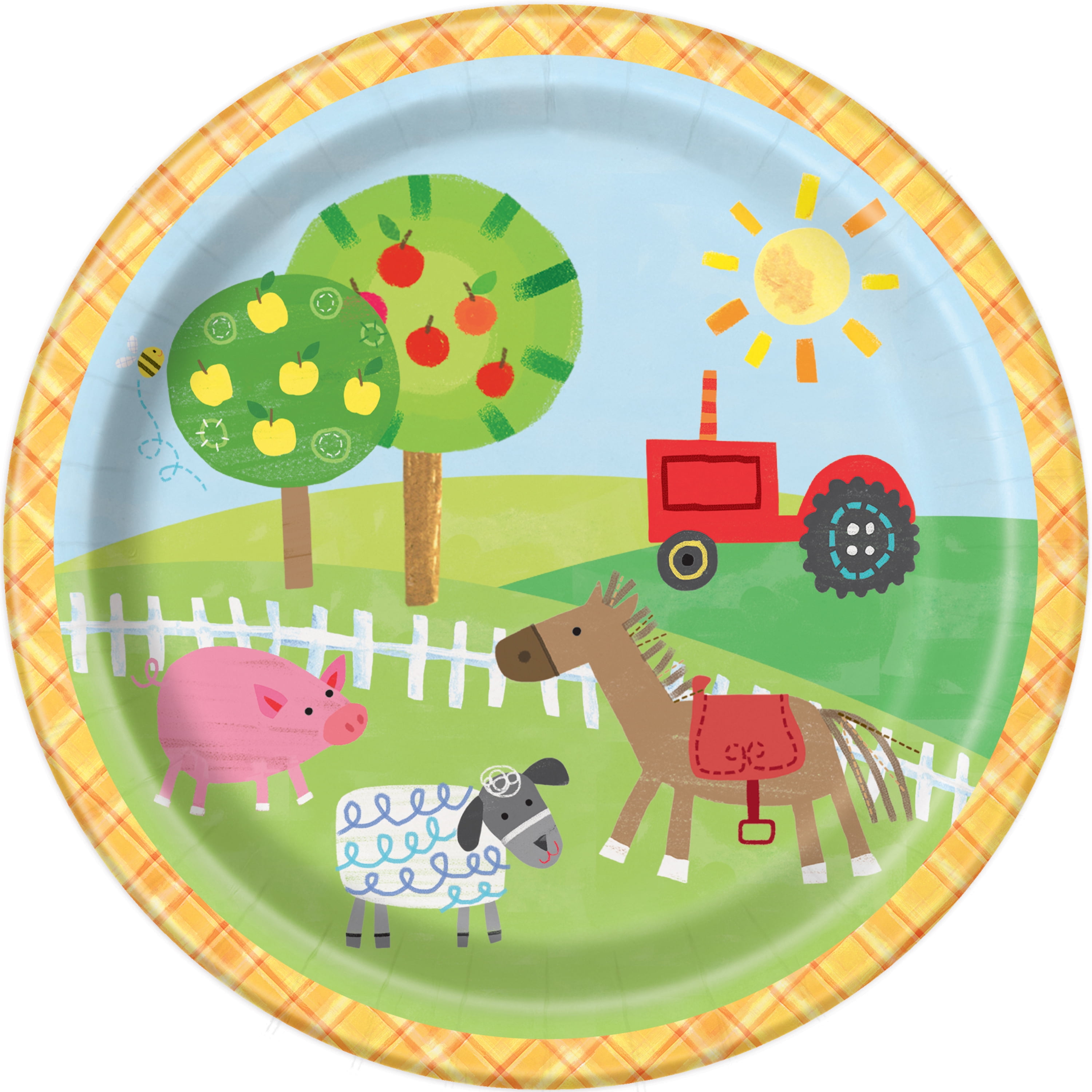 Barnyard Farm Party Paper Dessert Plates, 7 in, 8ct - Walmart.com