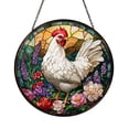Barnyard Hen Design Stained Glass Style Window Decor, Rustic Farm Life ...