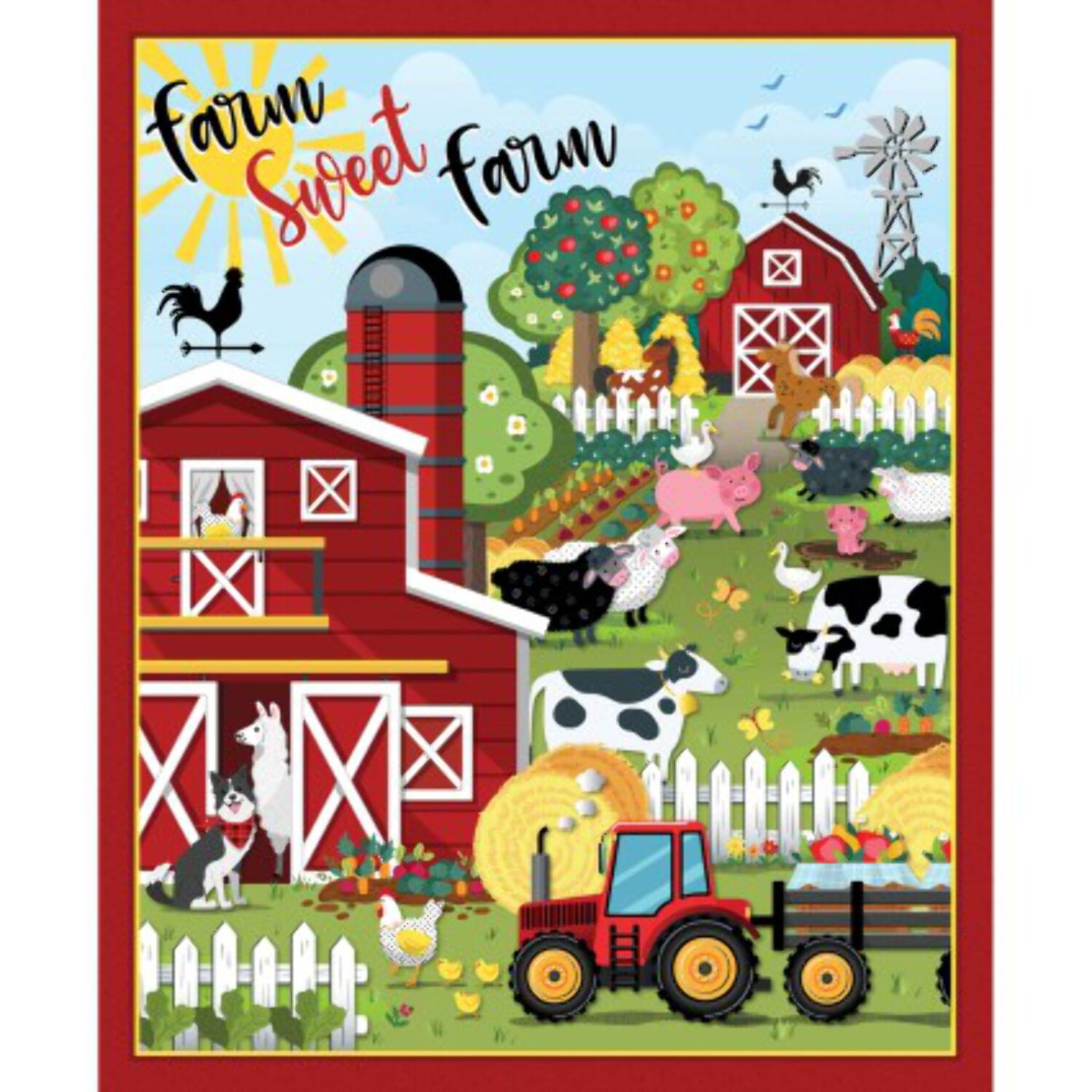 Barnyard Rules Sweet Farm Panel Cotton Fabric - Walmart.com