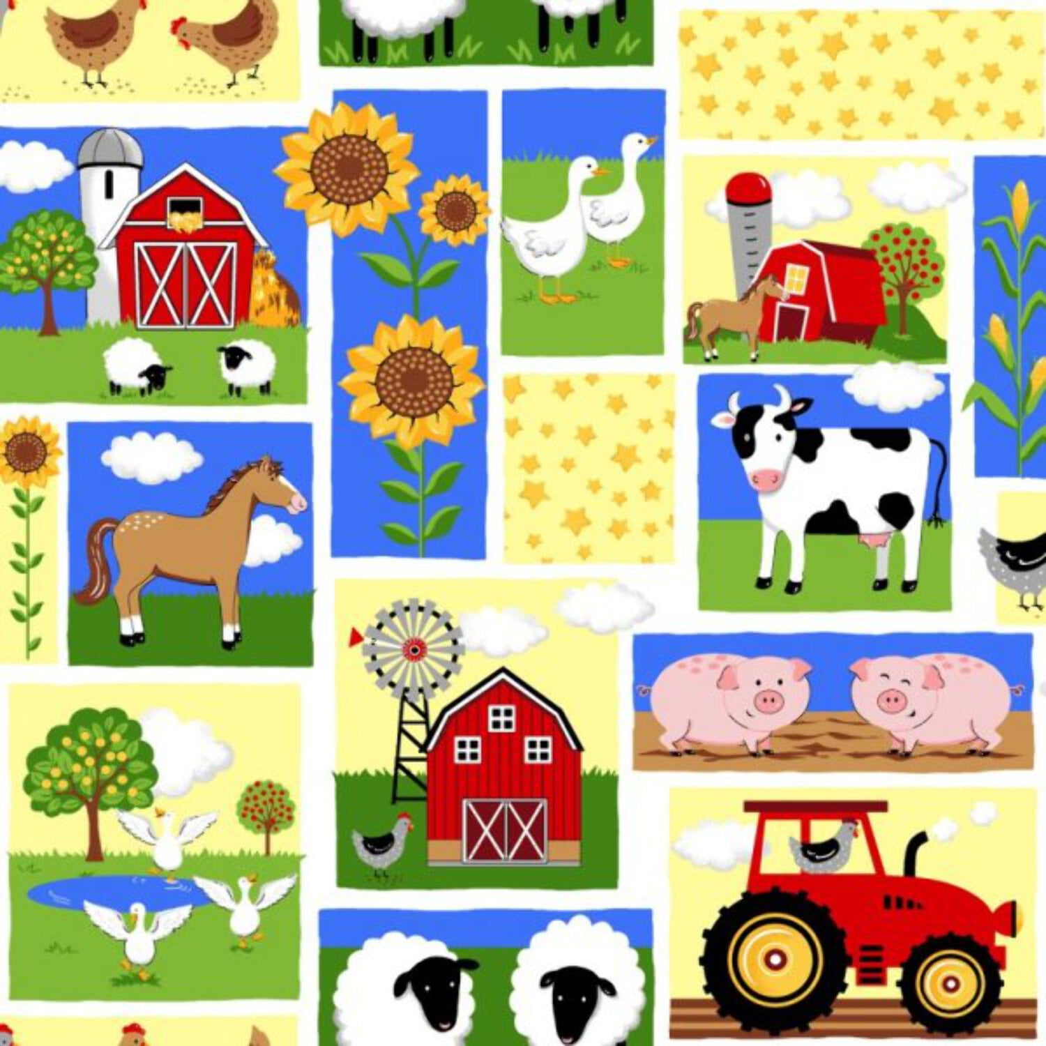 Barnyard Serenade Cotton Fabric - Walmart.com