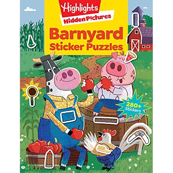 Pre-Owned Barnyard Sticker Puzzles Highlights Hidden Pictures by ...