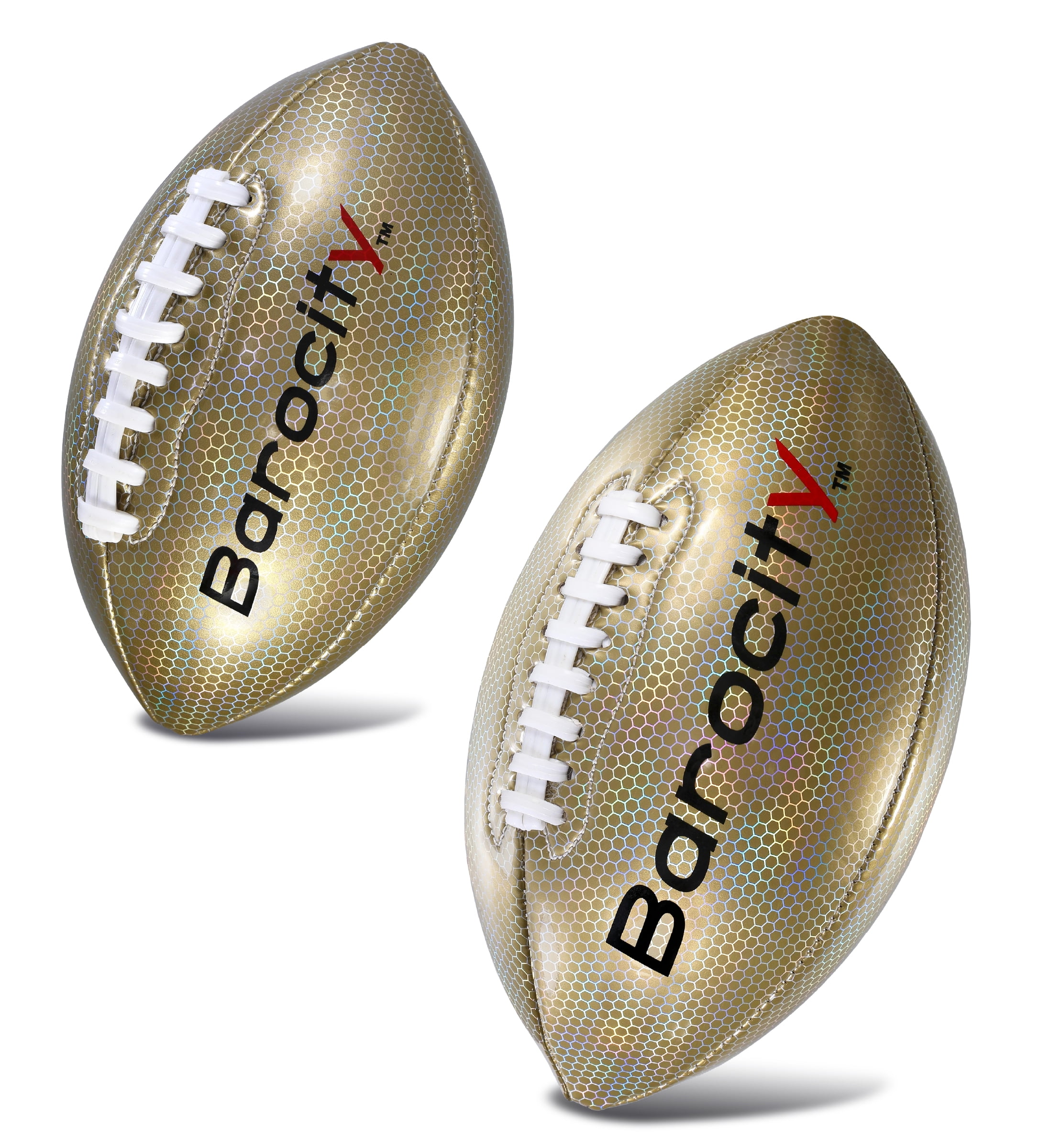 Barocity Footballs for Kids - Reflective Iridescent Rainbow Hex Pattern ...