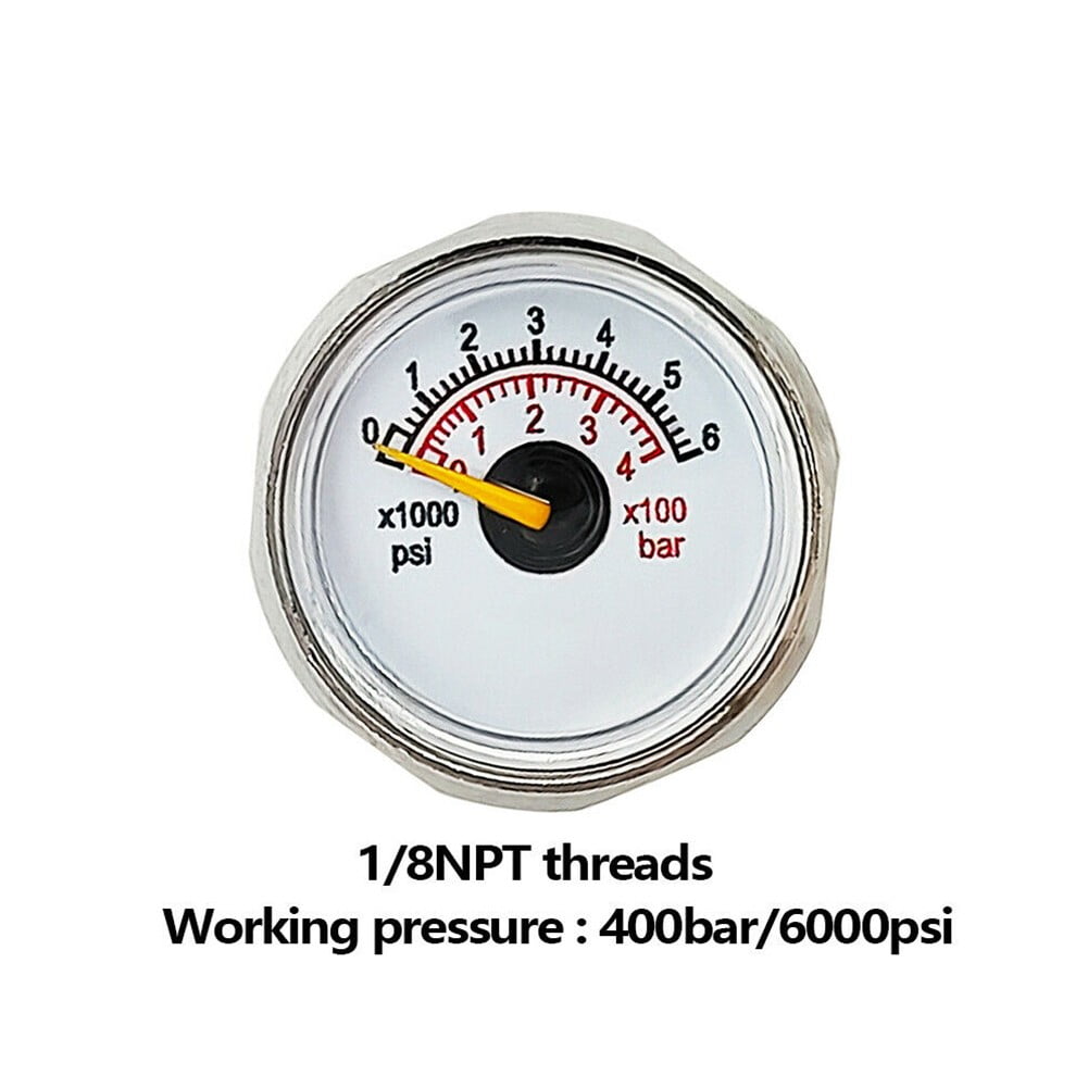 Barometer Manometer Pressure Gauge Outdoor PCP Silver/Black 0-400bar 0 ...