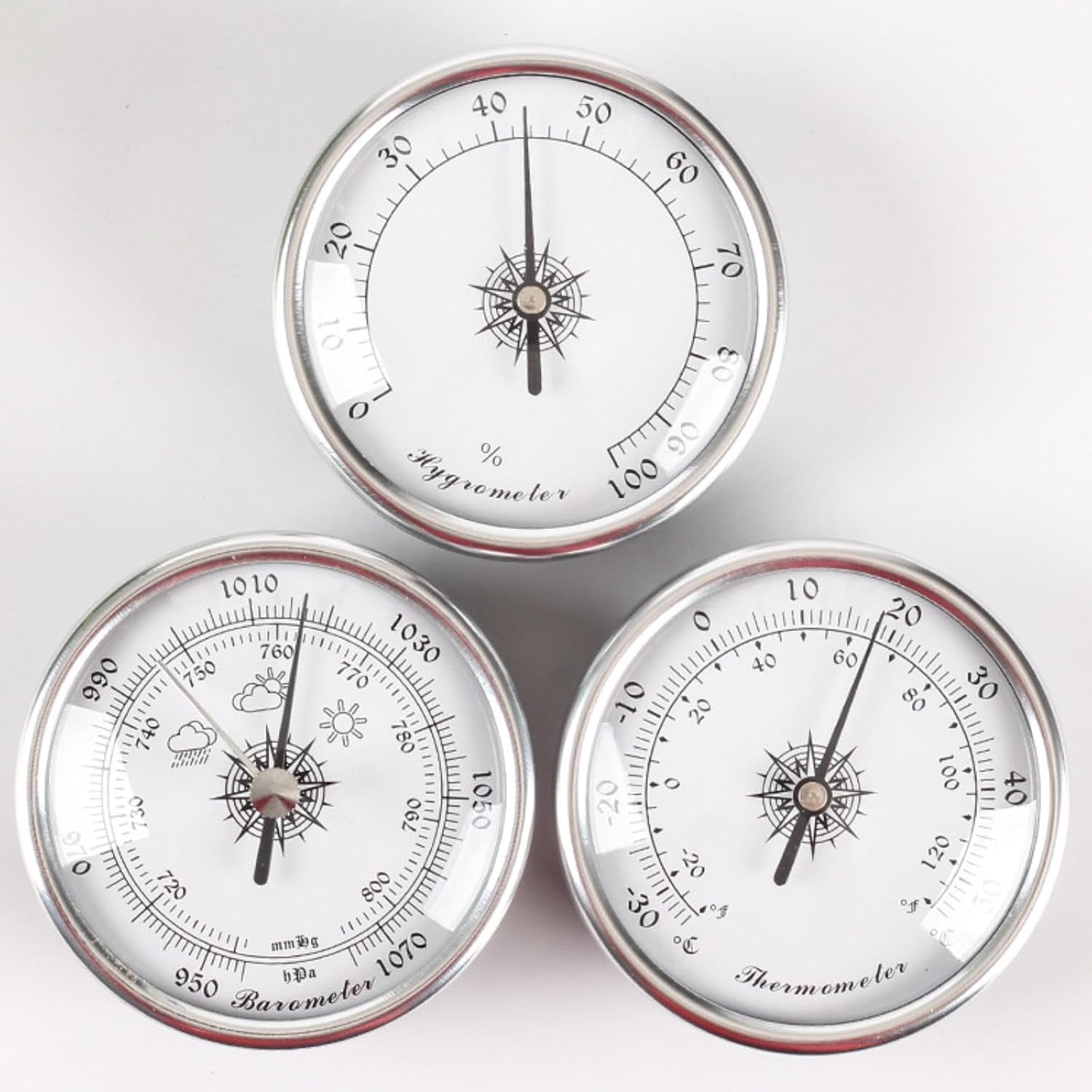 Barometers for The Home,Barometer Thermometer Hygrometer,3 pcs 72mm ...
