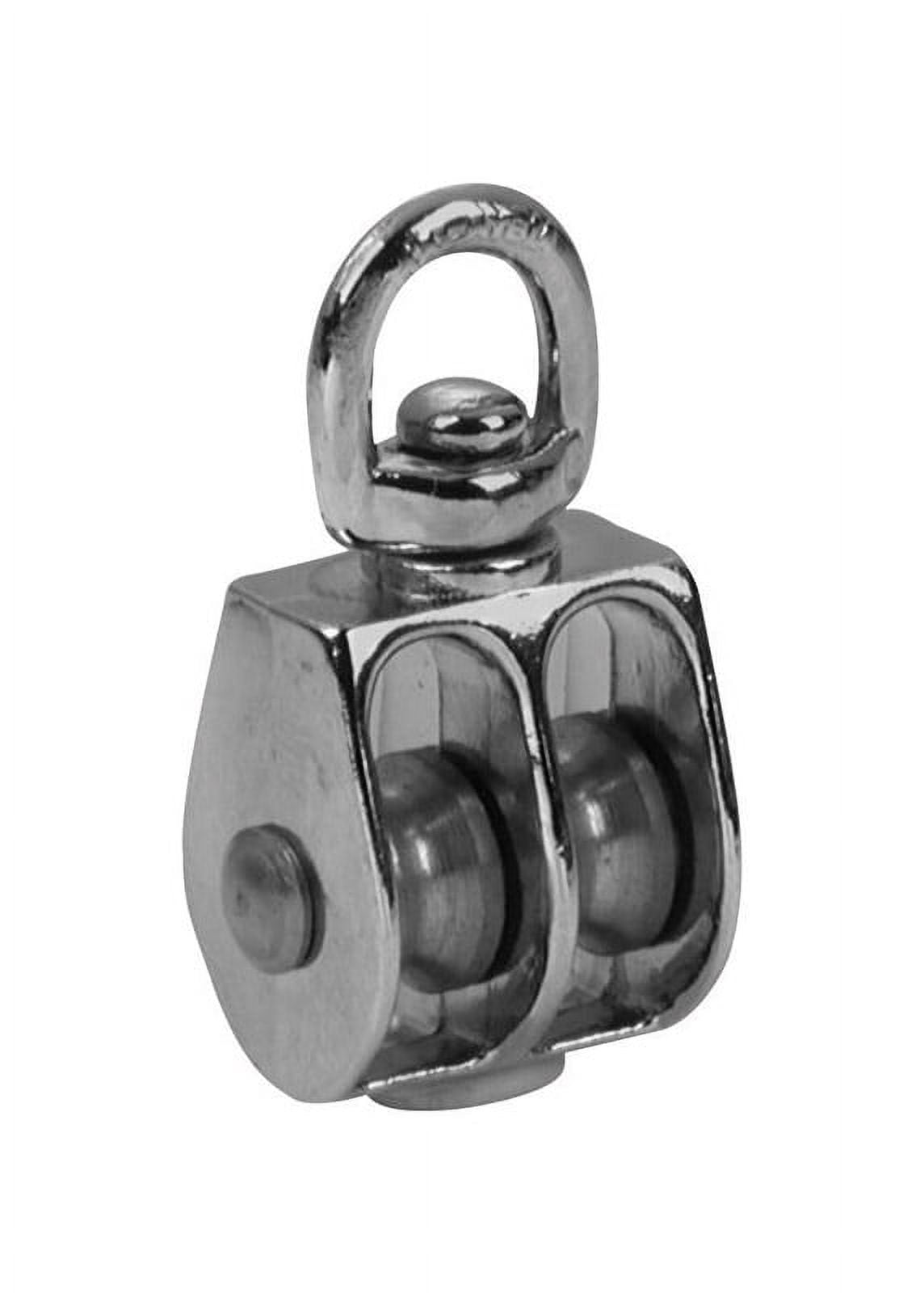 Baron 1 in. D Nickel Iron Fixed Eye Double Sheave Rigid Eye Pulley ...