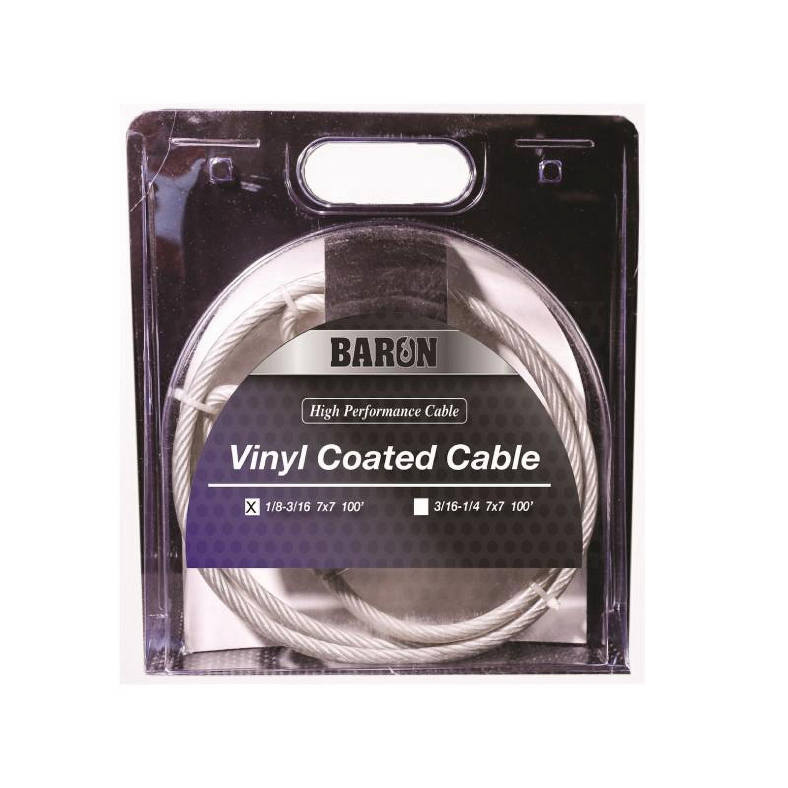 Baron Vinyl Coated Galvanized Steel 1/8-3/16 in. D X 100 ft. L Aircraft ...