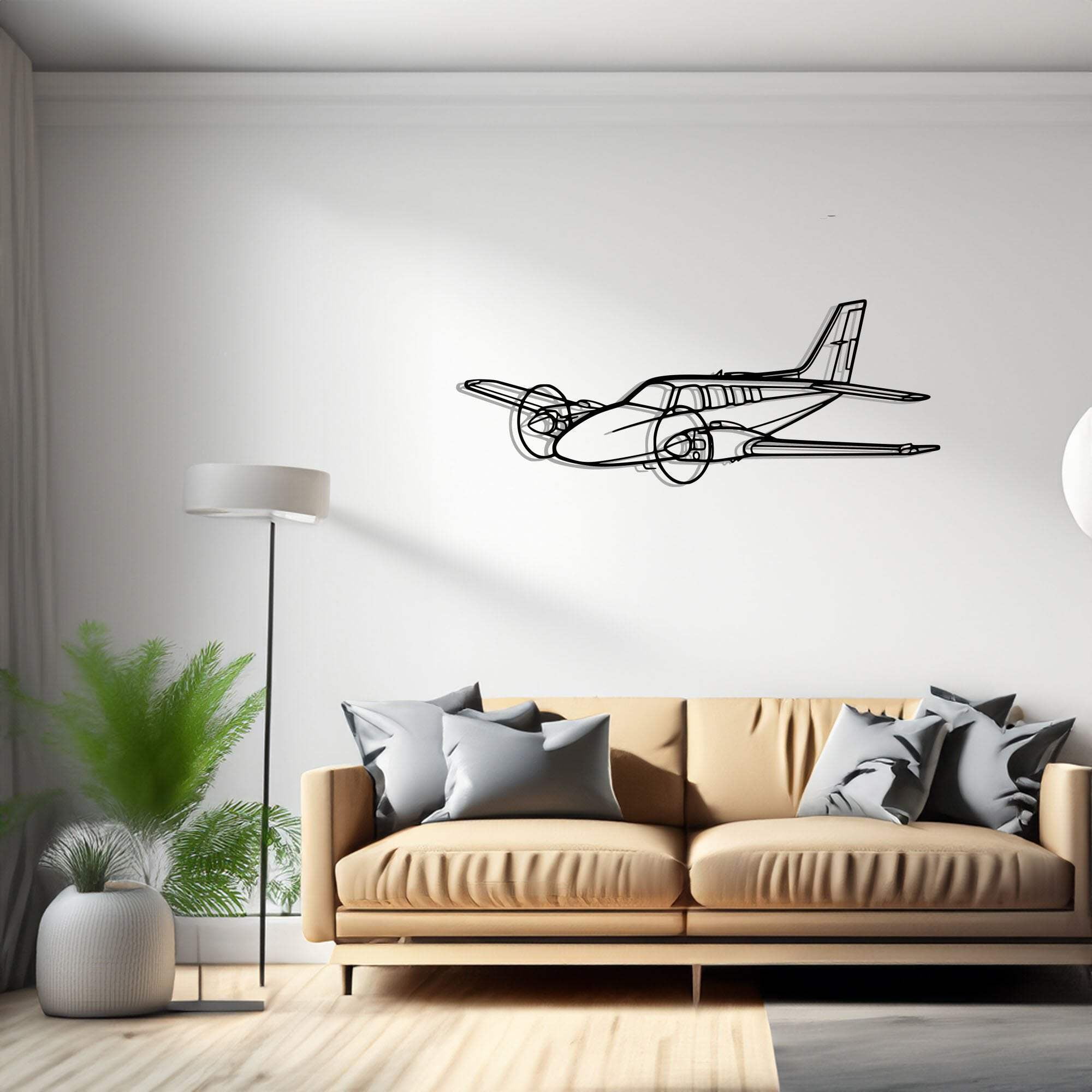 Baron 58 Airplane Silhouette Metal Wall Art Decor - Walmart.com